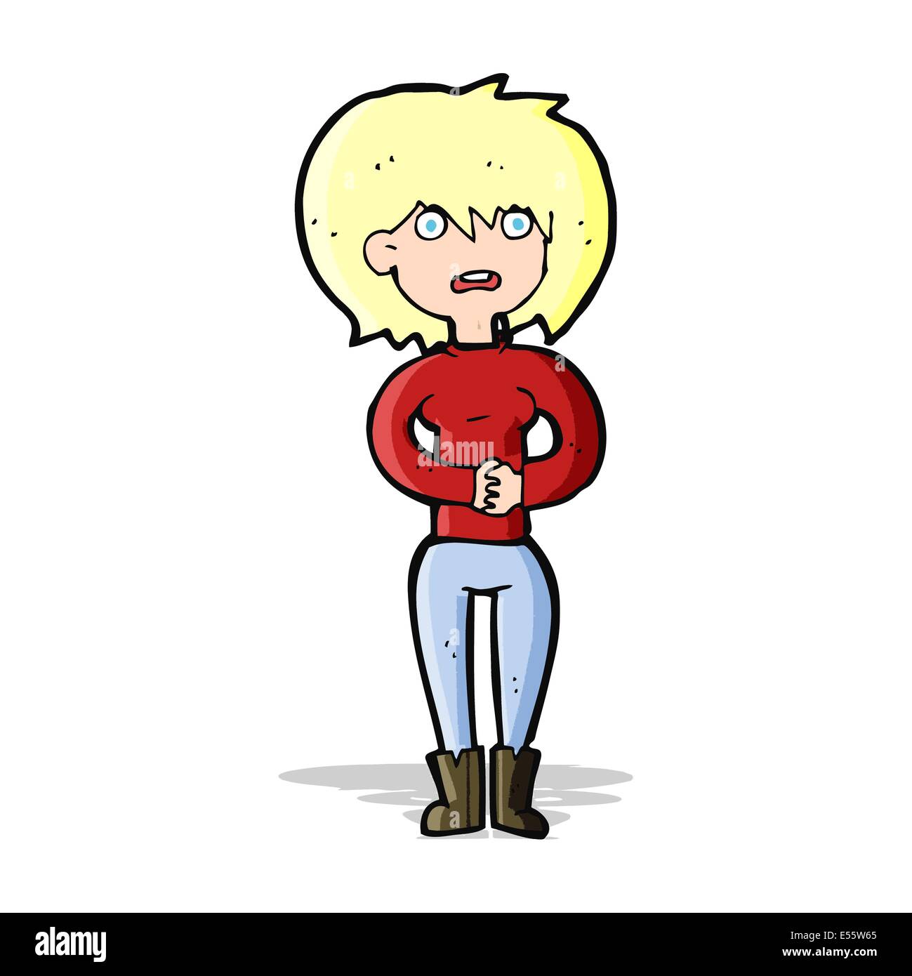cartoon worried woman Stock Vector Image & Art - Alamy