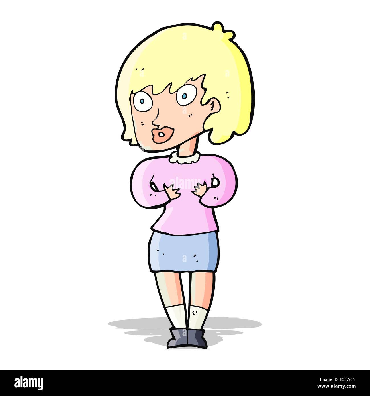 cartoon woman making Who Me? gesture Stock Vector Image & Art - Alamy