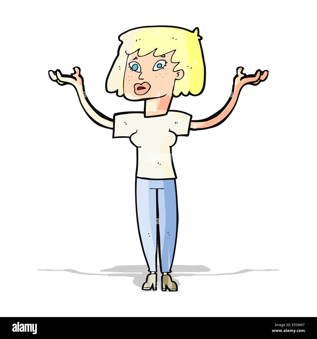 cartoon woman holding up hands Stock Vector Image & Art - Alamy