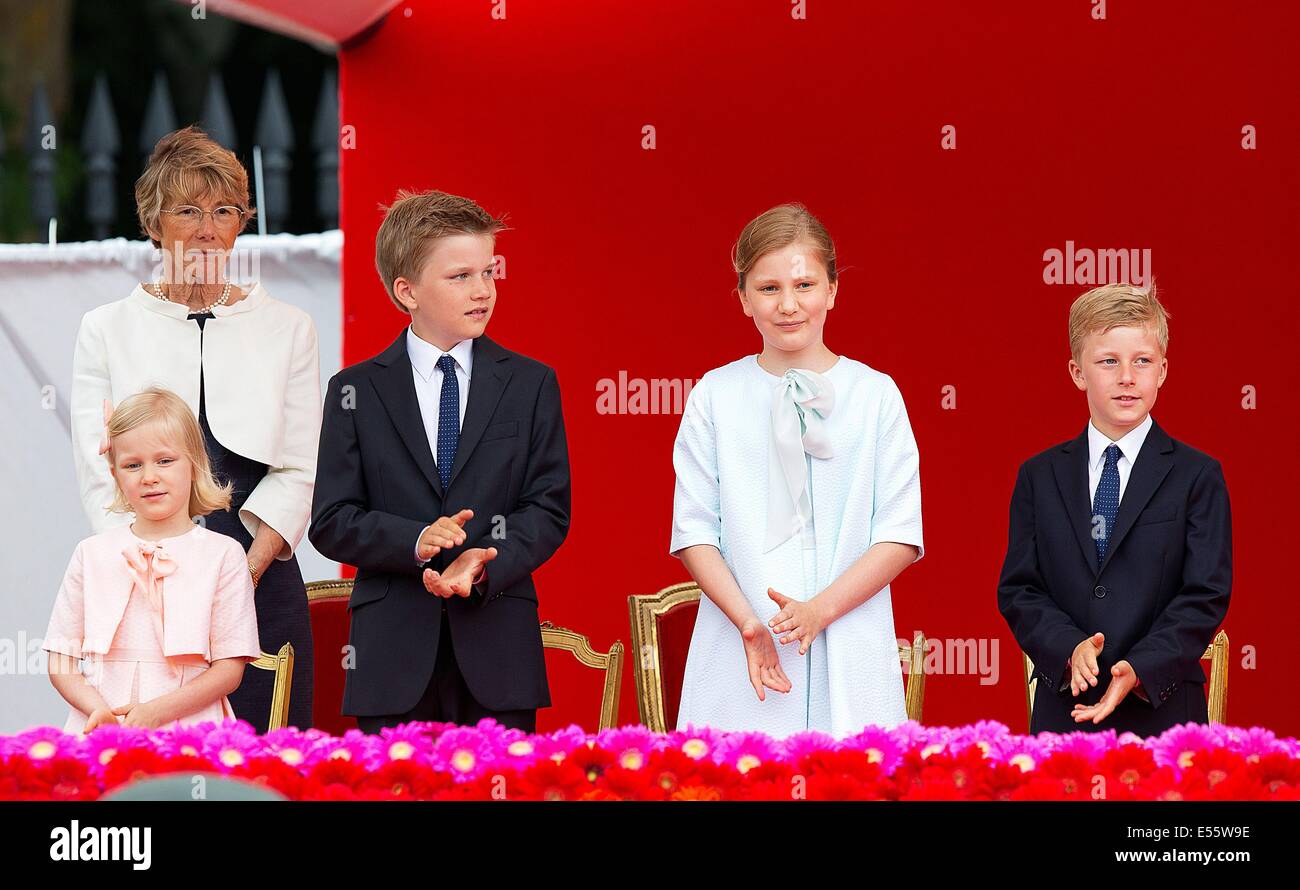 (L-R) Princess Eleonore, Prince Gabriel, Crown Princess Elisabeth and ...