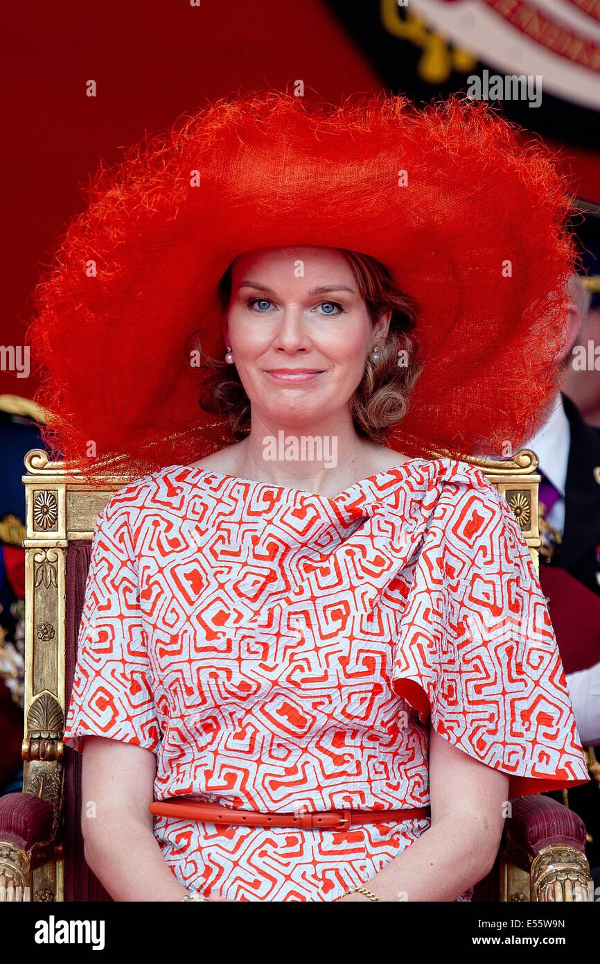 Queen Mathilde of Belgium during the National Day celebrations in ...