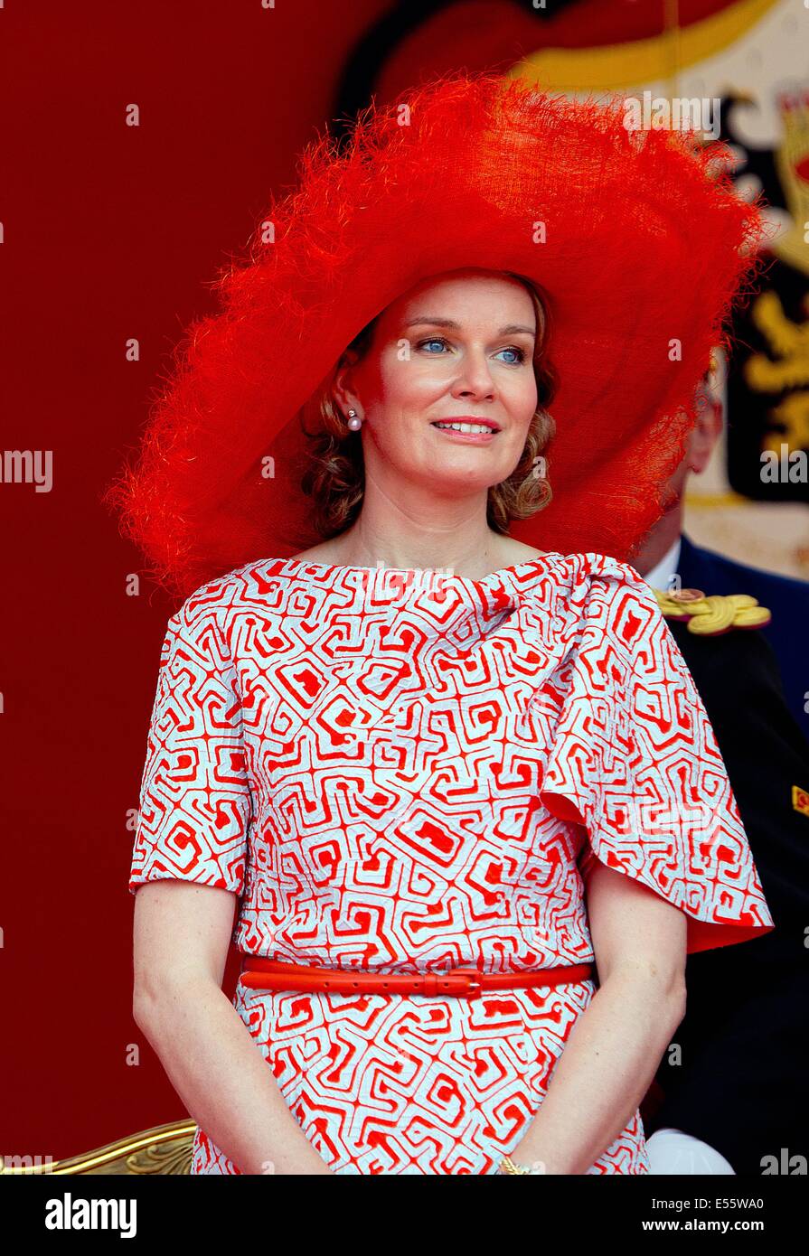 Queen Mathilde of Belgium during the National Day celebrations in ...
