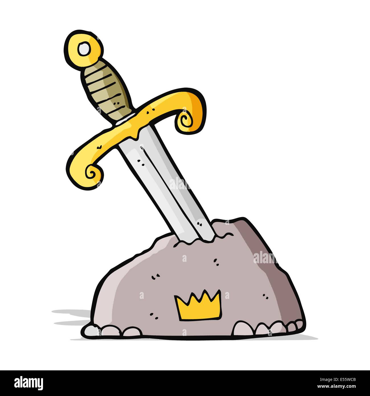 cartoon sword in stone Stock Vector Image & Art - Alamy