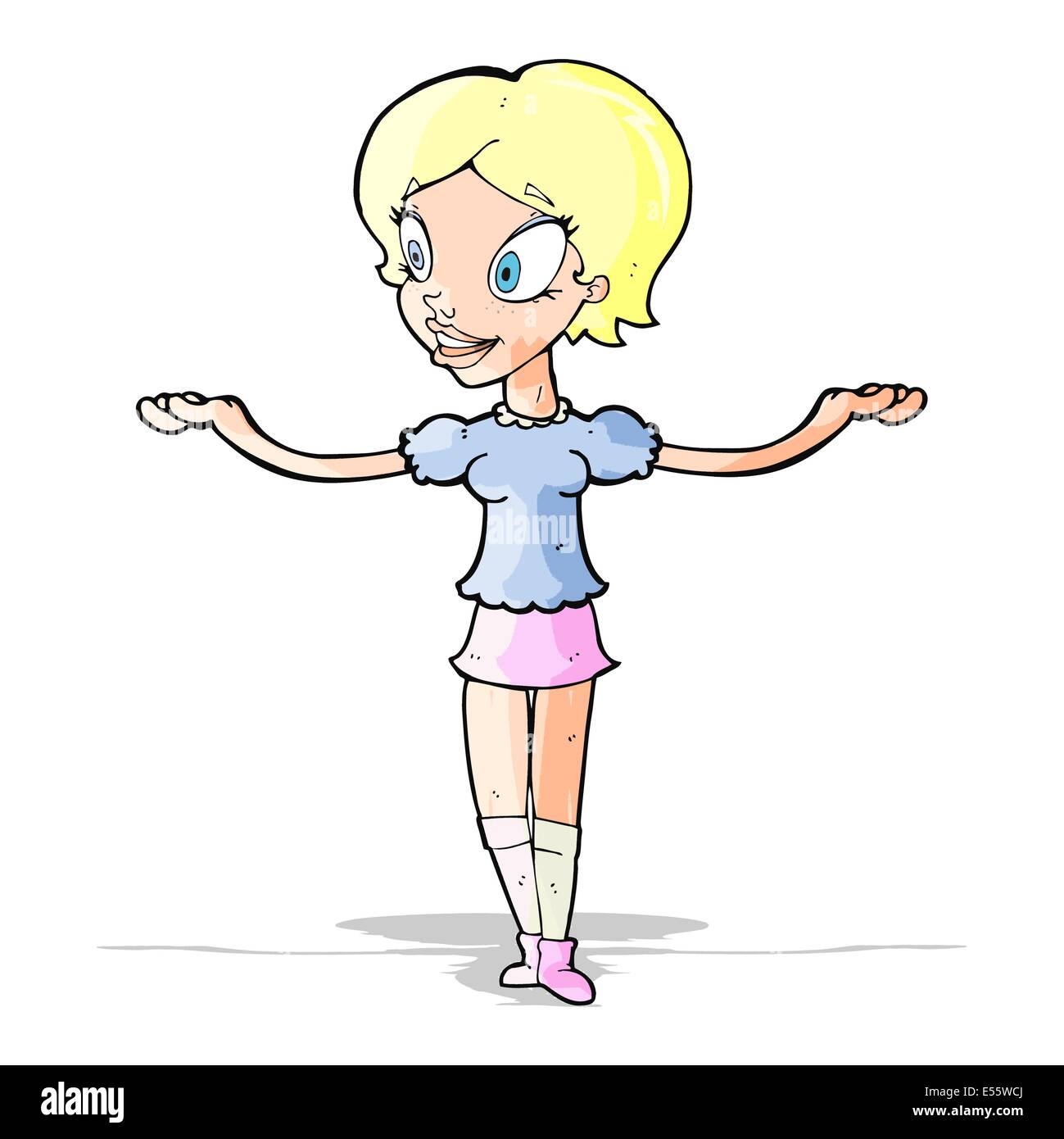Cartoon woman arms wide hi-res stock photography and images - Alamy