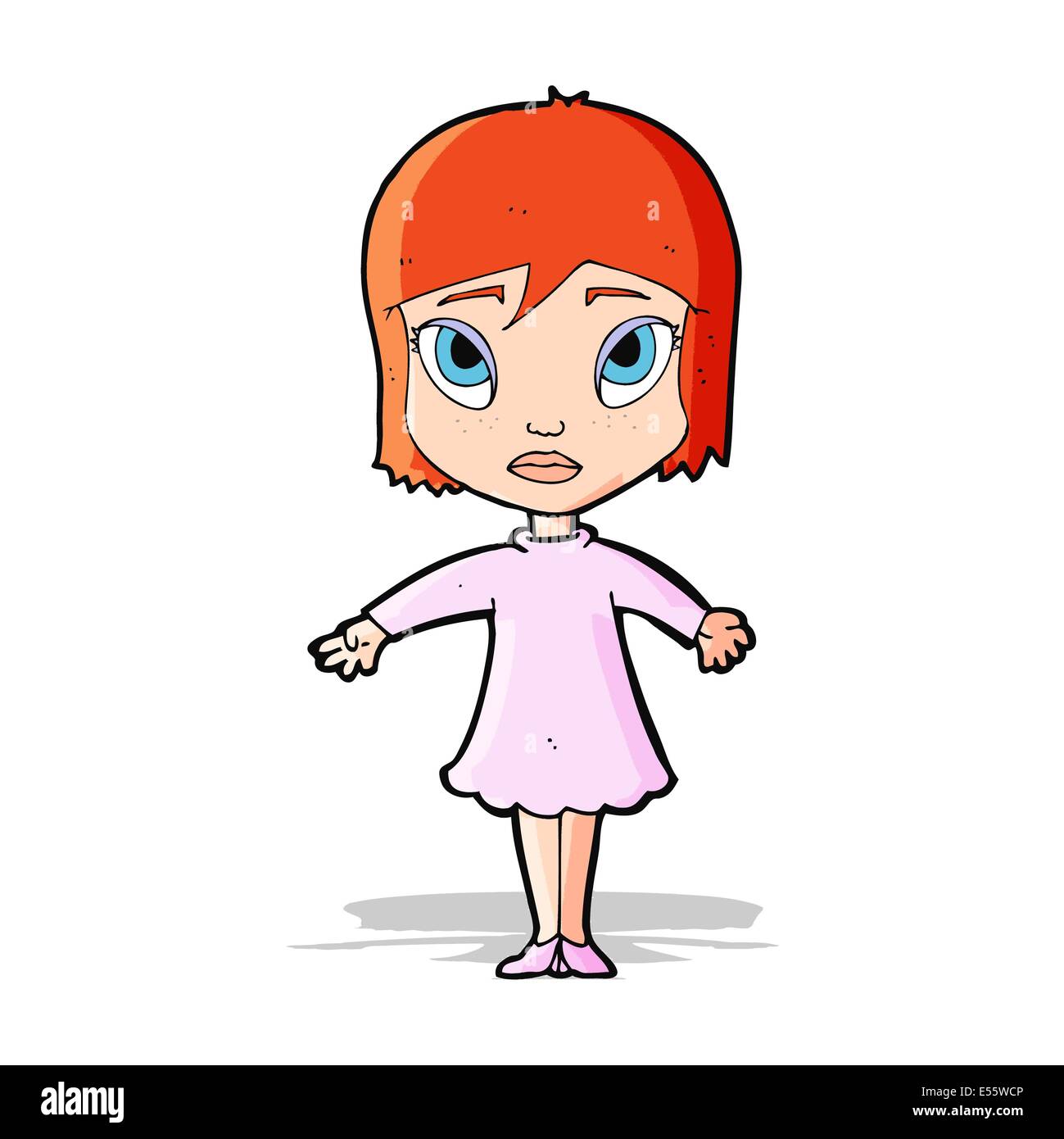 cartoon girl in dress Stock Vector Image & Art - Alamy