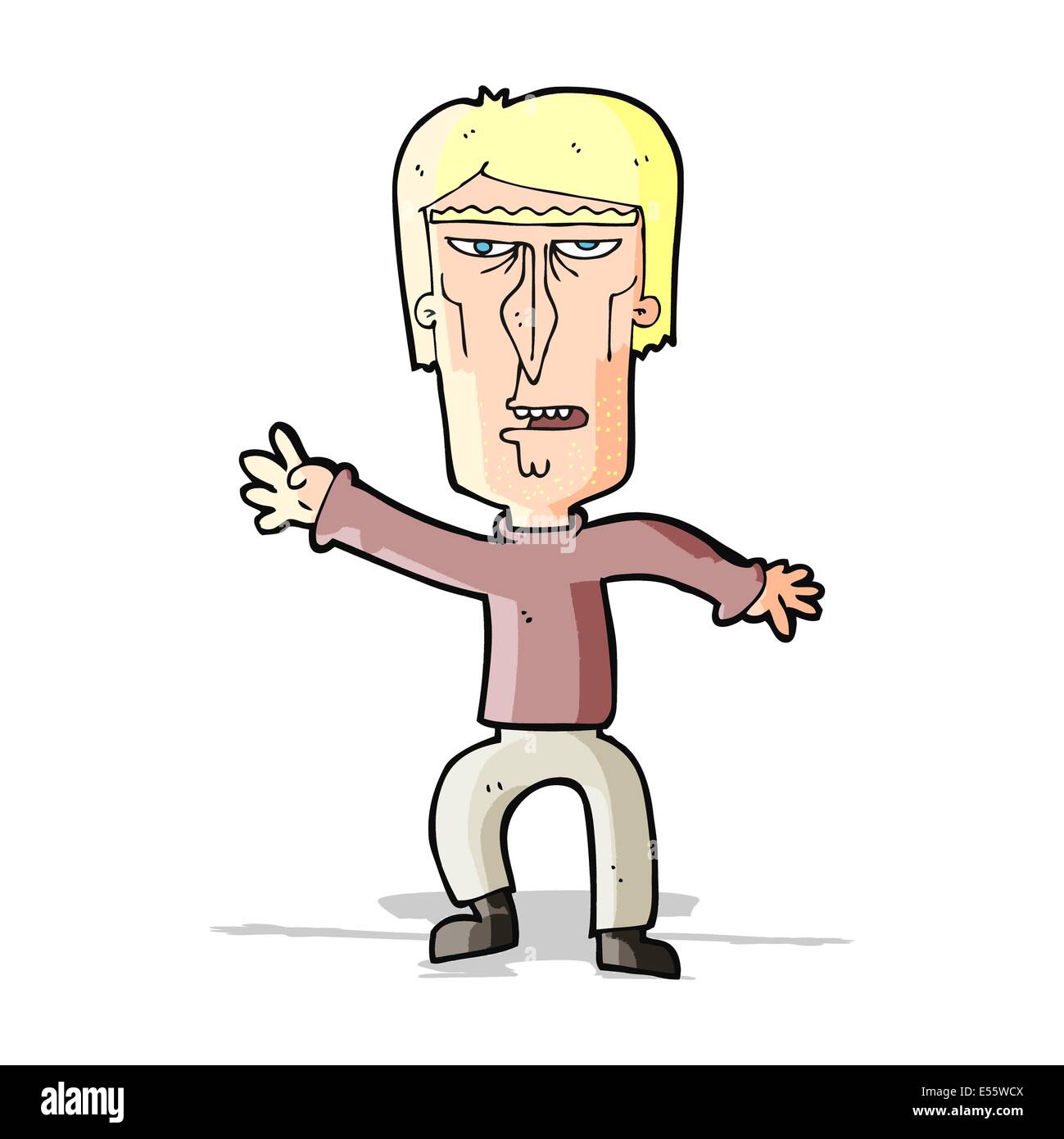 cartoon angry man waving warning Stock Vector Image & Art - Alamy