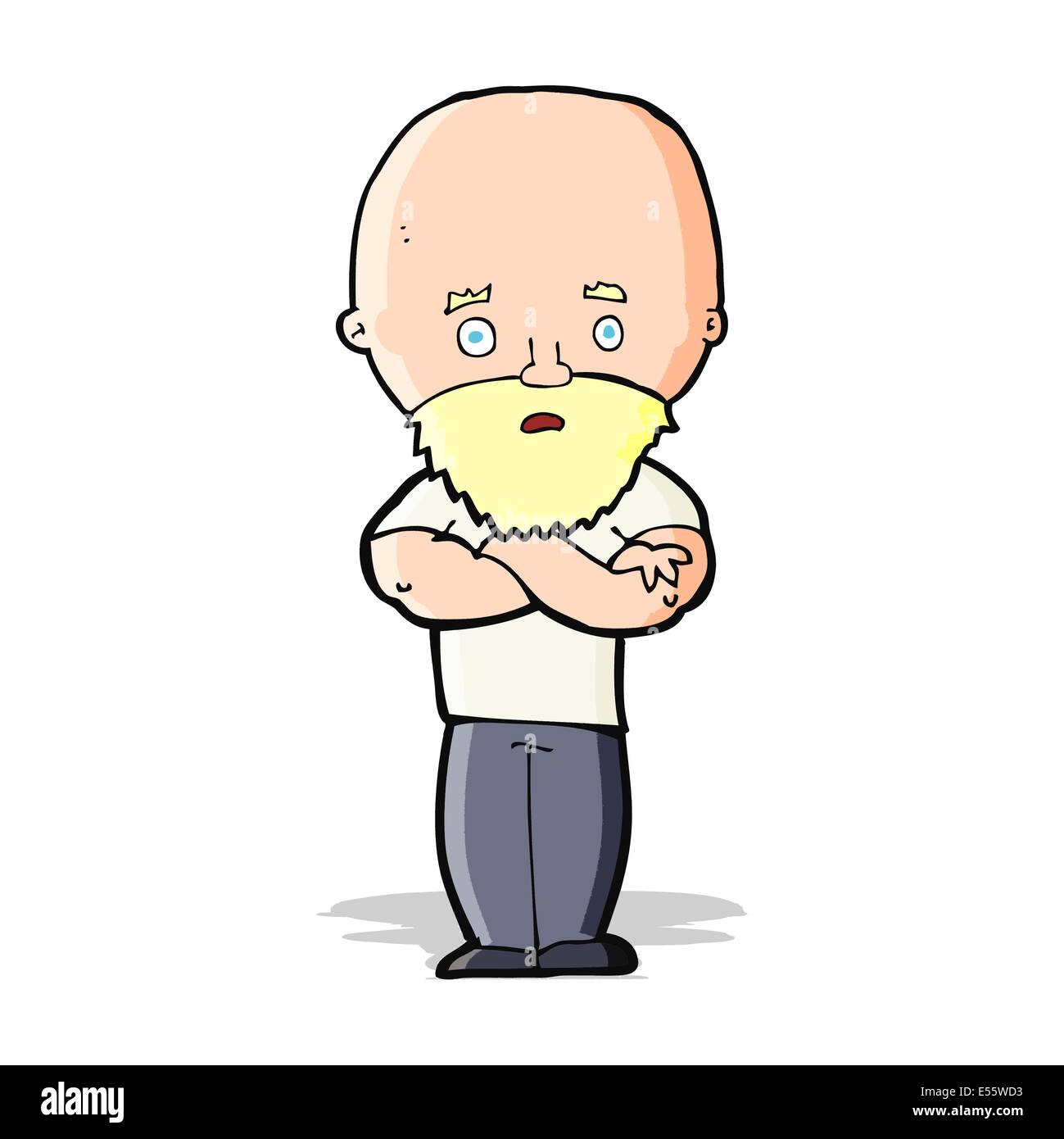 cartoon shocked bald man with beard Stock Vector Image & Art - Alamy