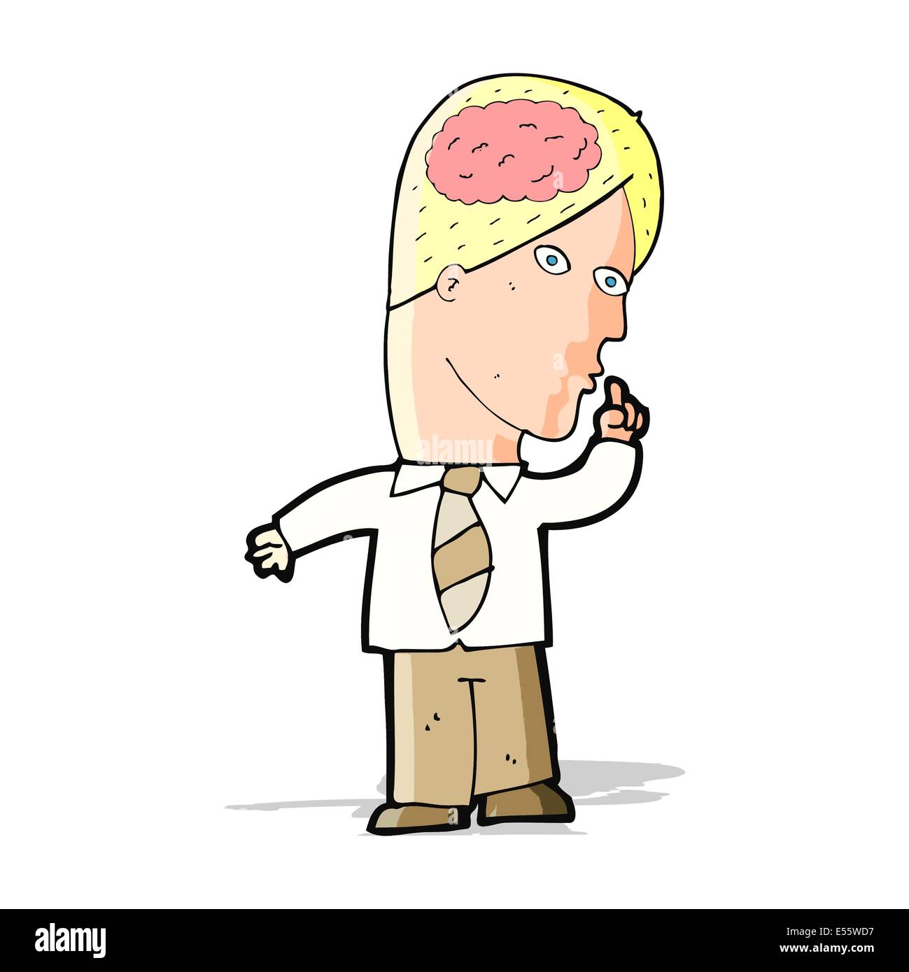 cartoon businessman with huge brain Stock Vector Image & Art - Alamy