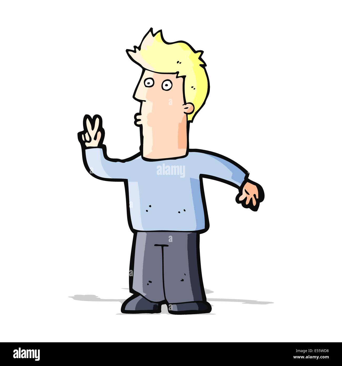cartoon man giving peace sign Stock Vector Image & Art - Alamy