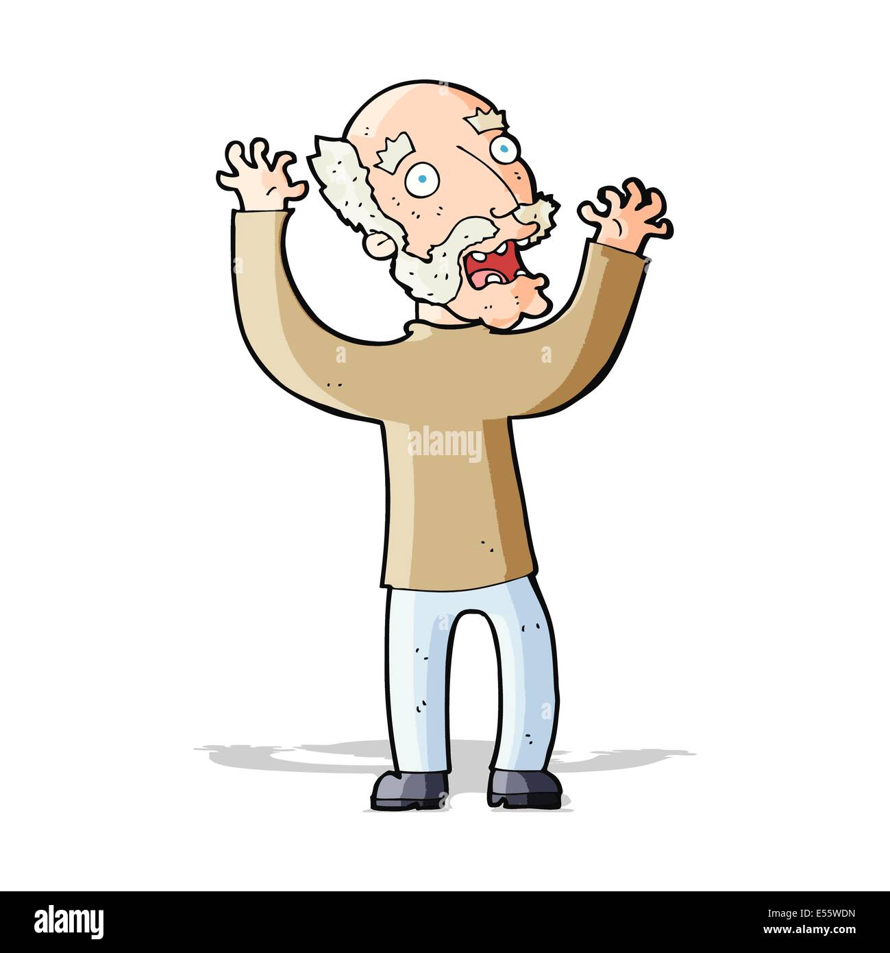 cartoon terrified old man Stock Vector Image & Art - Alamy