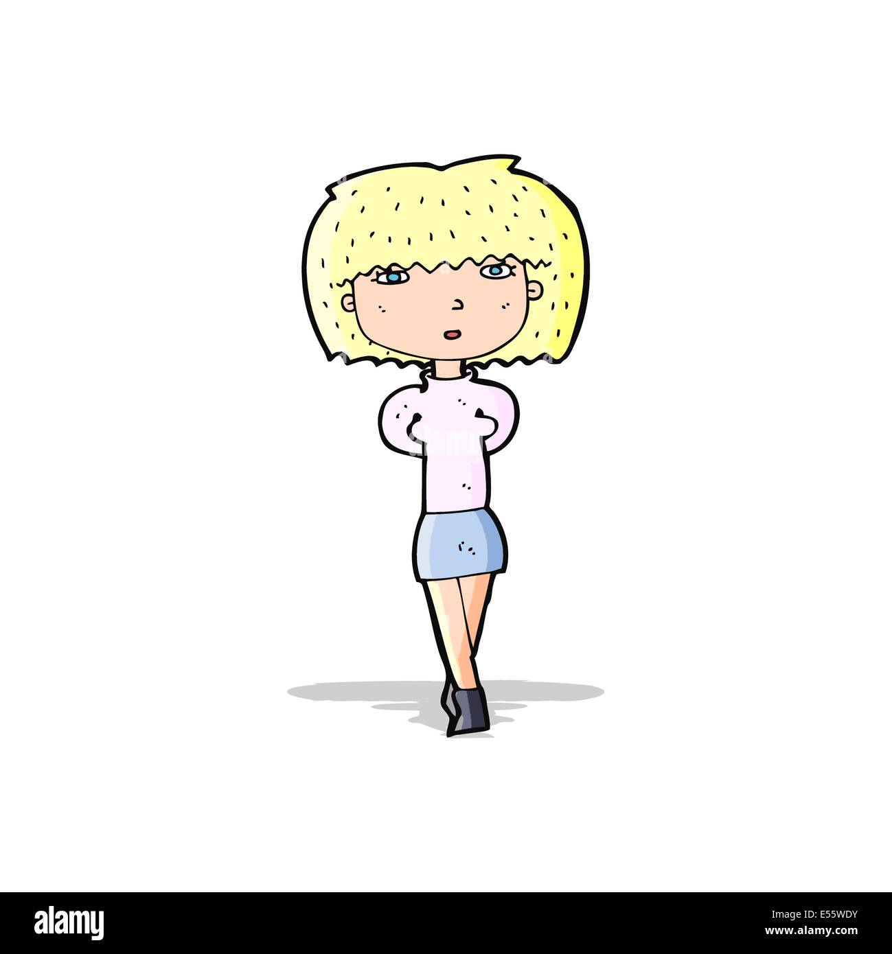 cartoon shy woman Stock Vector Image & Art - Alamy
