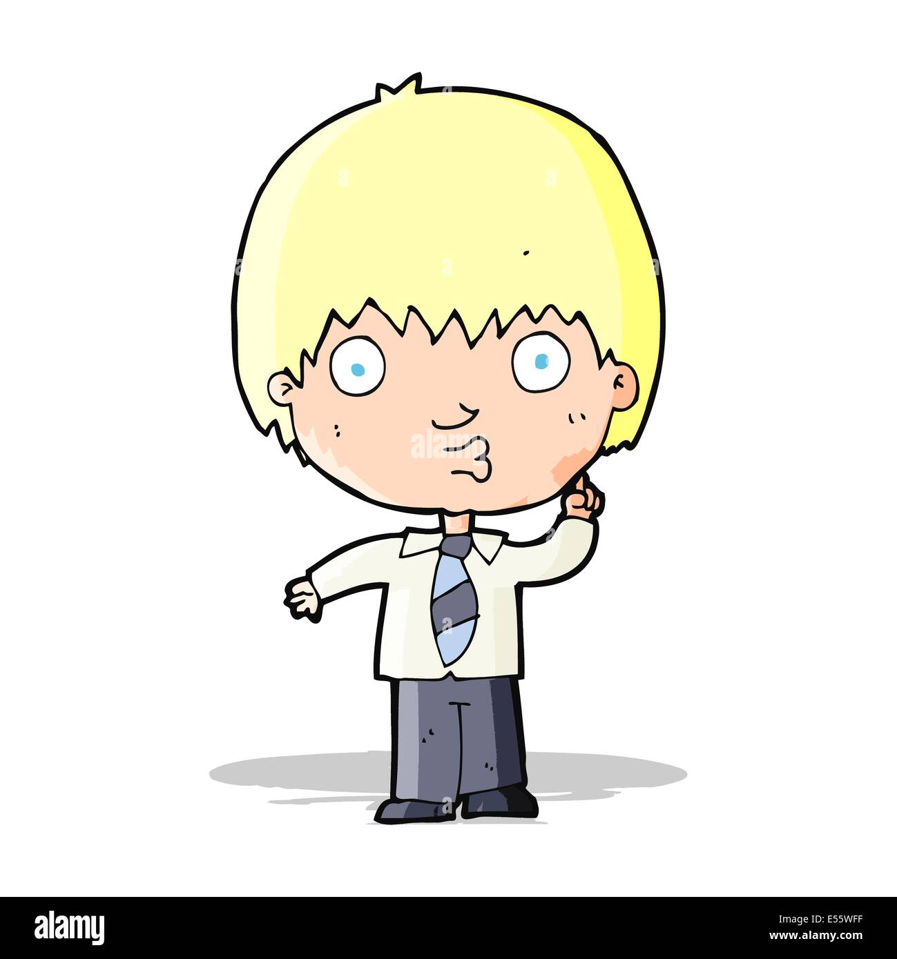 cartoon school boy answering question Stock Vector Image & Art - Alamy