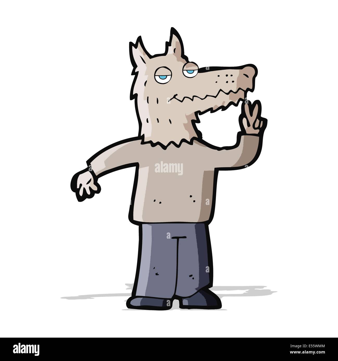 cartoon happy wolf man Stock Vector Image & Art - Alamy
