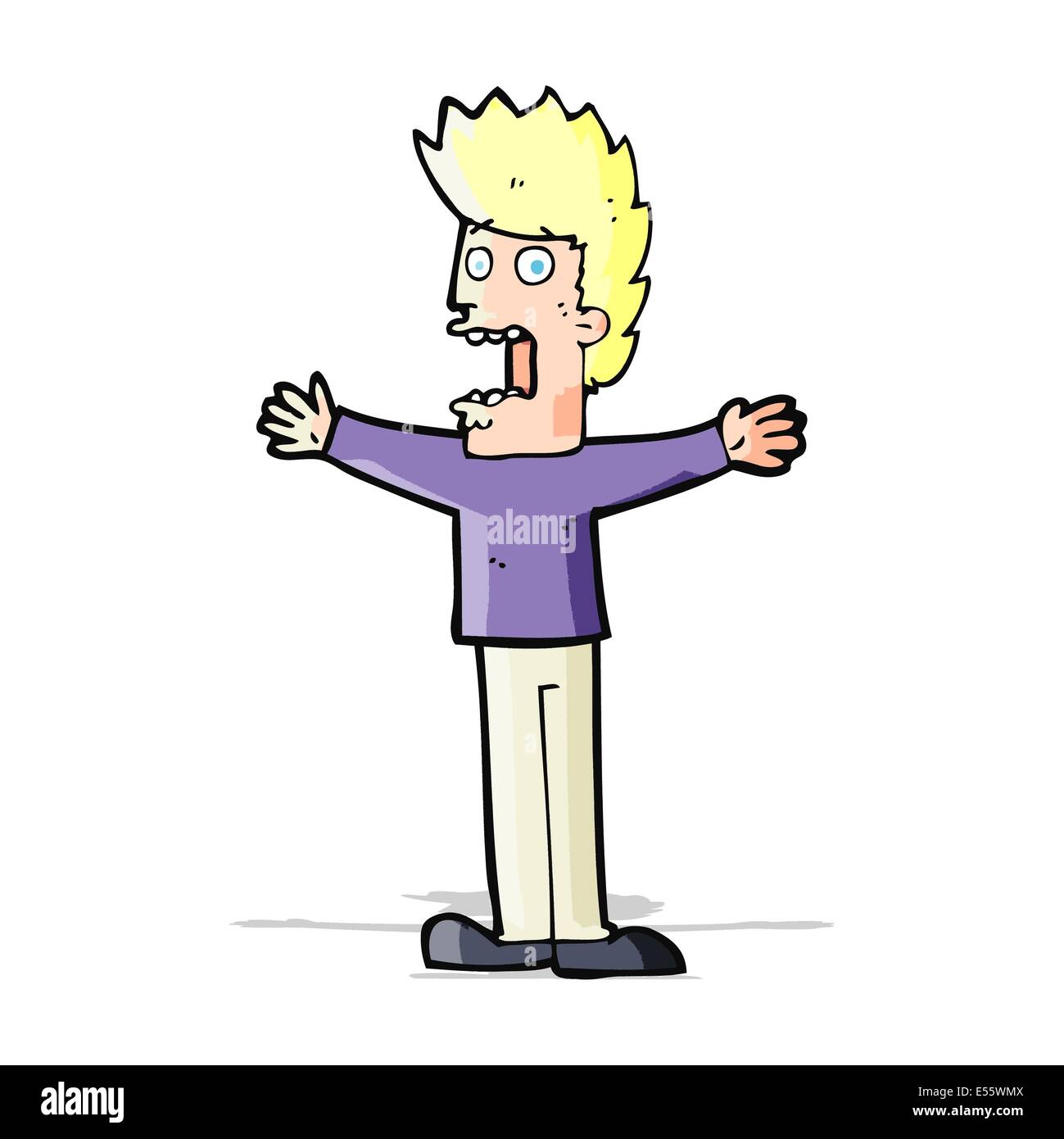 cartoon terrified man Stock Vector Image & Art - Alamy