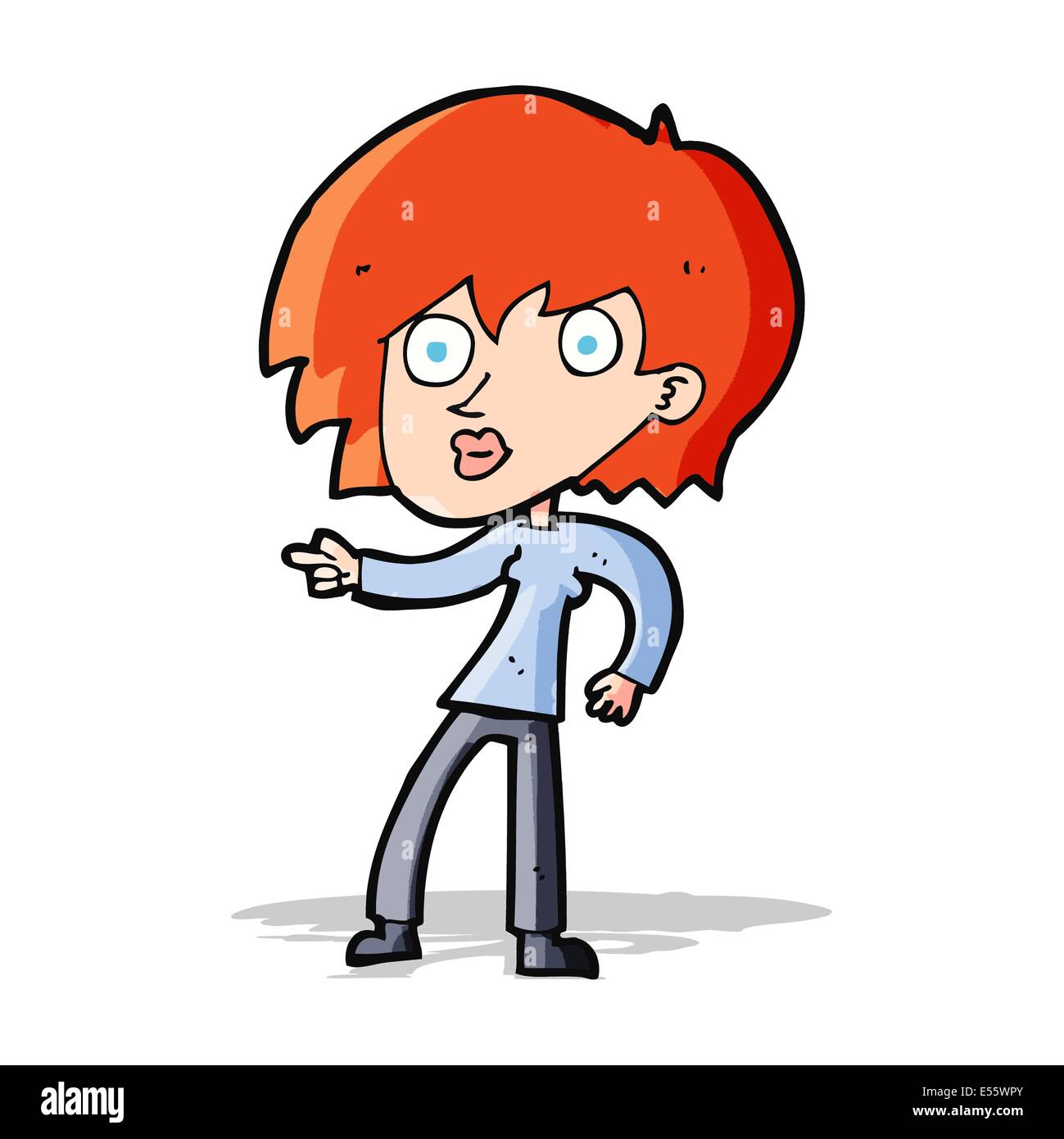 cartoon surprised woman pointing Stock Vector Image & Art - Alamy