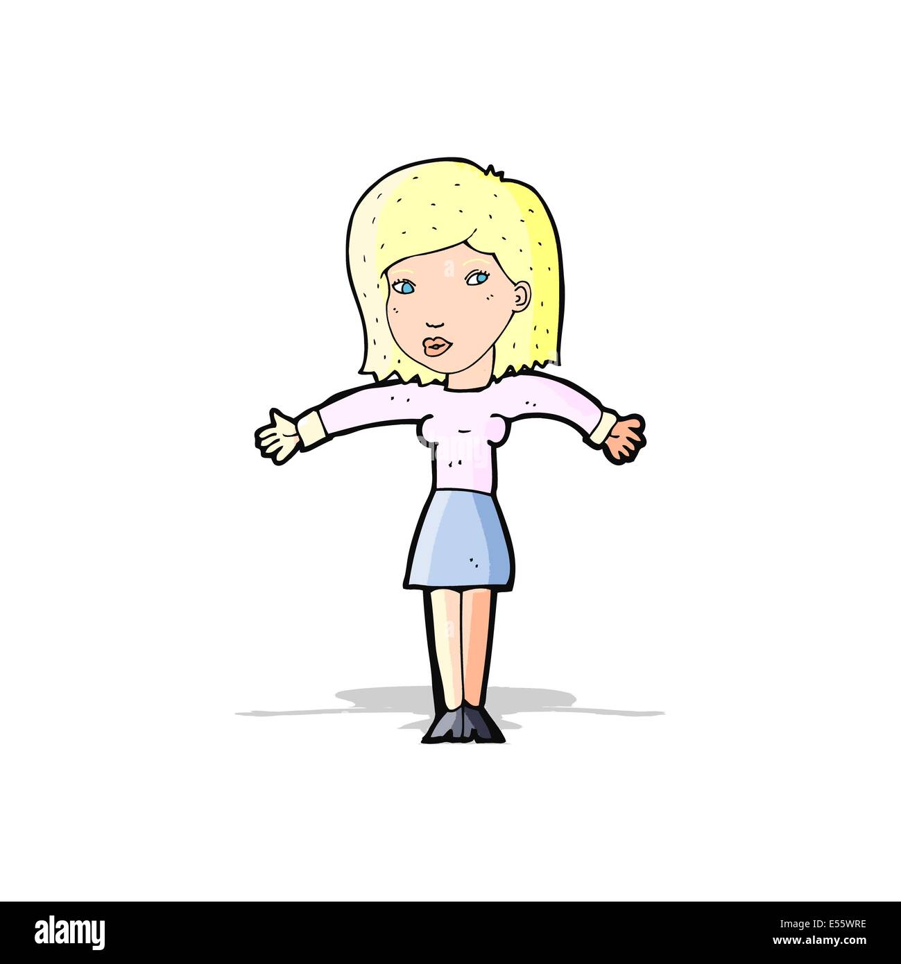 cartoon woman shrugging shoulders Stock Vector Image & Art - Alamy