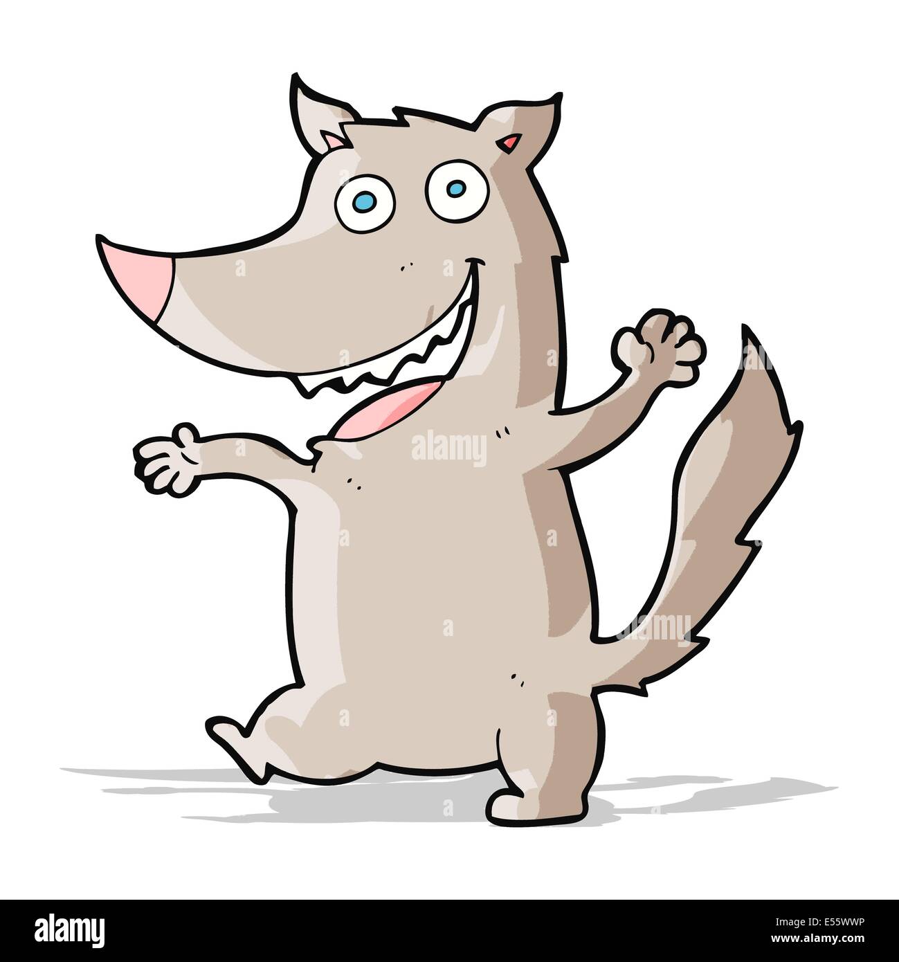 cartoon happy wolf Stock Vector Image & Art - Alamy