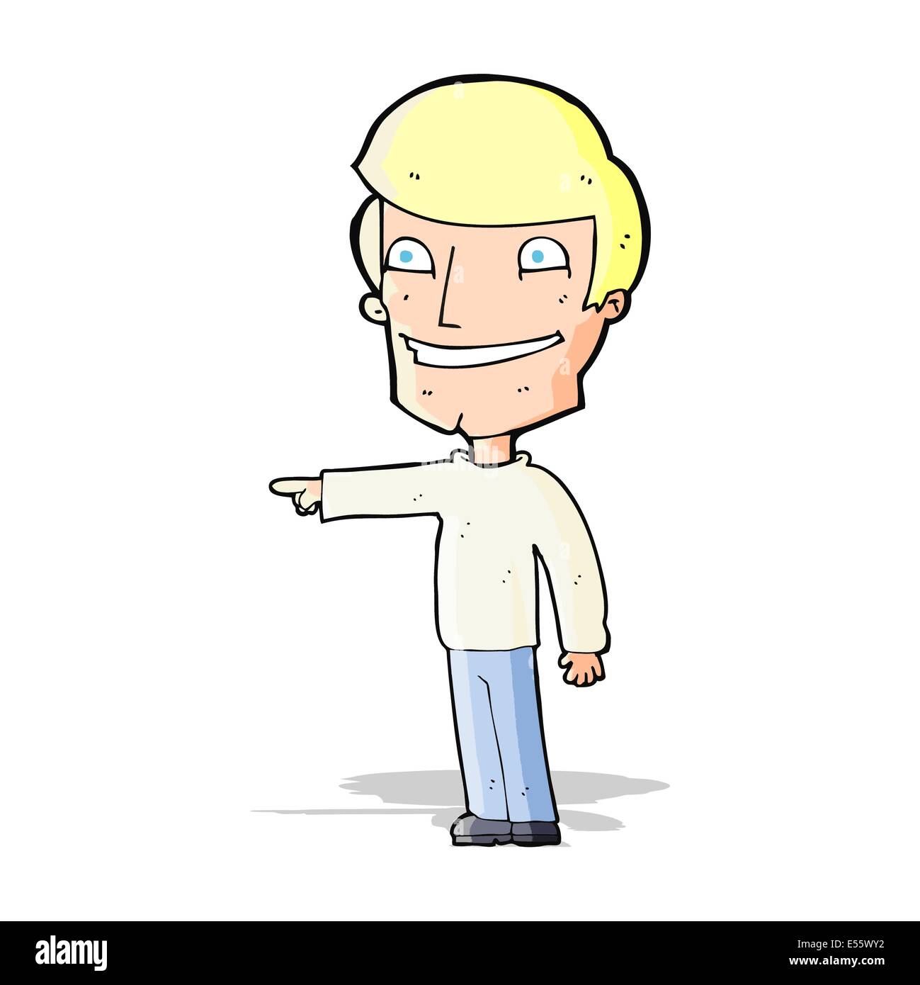 cartoon happy man pointing Stock Vector Image & Art - Alamy