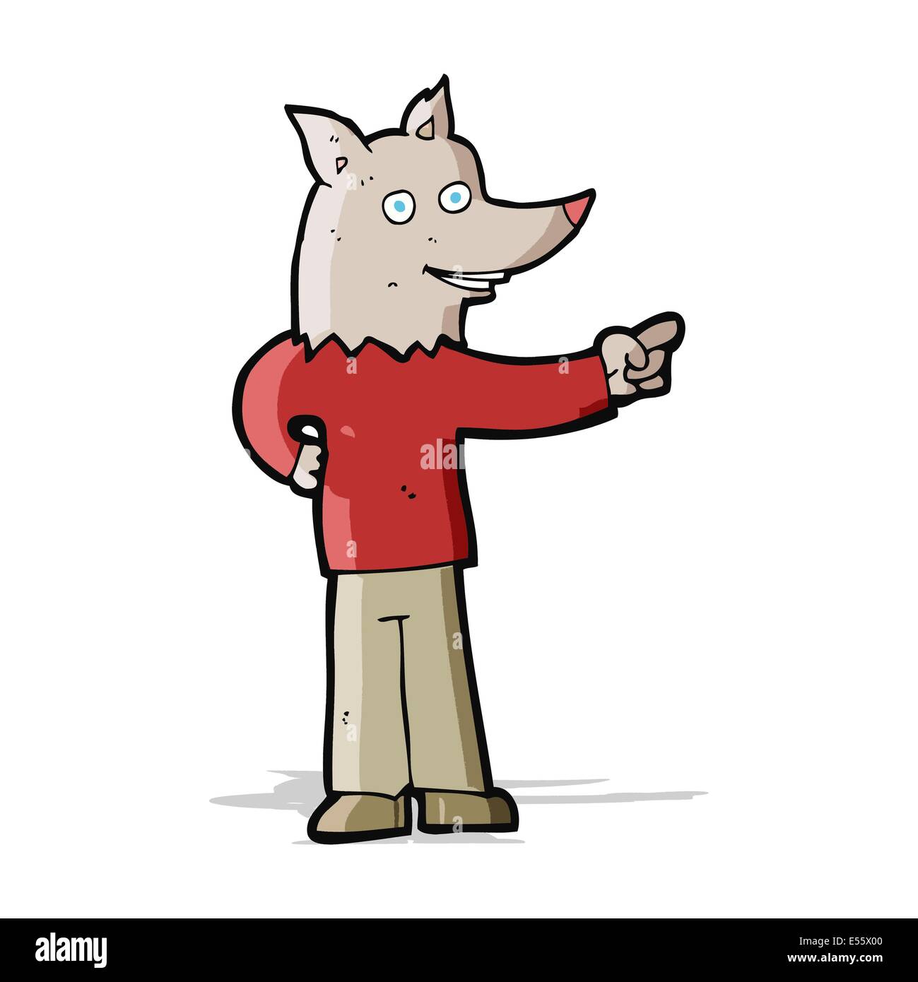 cartoon wolf man pointing Stock Vector Image & Art - Alamy
