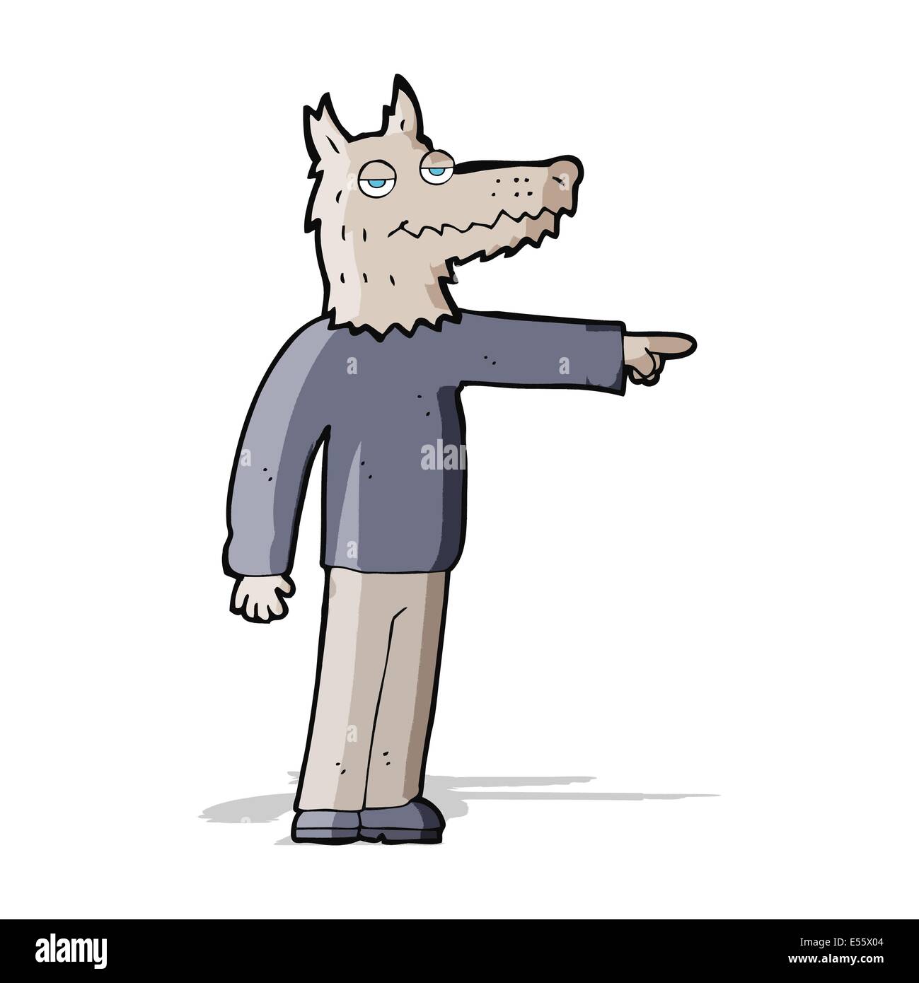 cartoon wolf man pointing Stock Vector Image & Art - Alamy