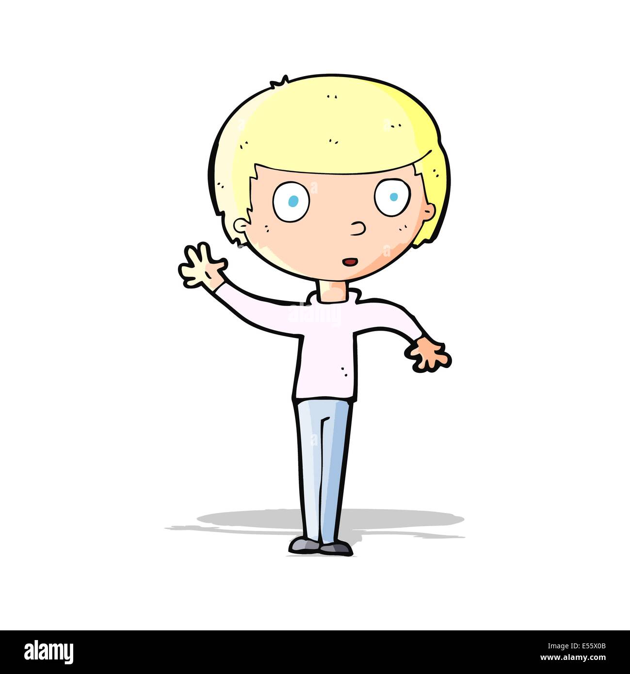 cartoon waving boy Stock Vector Image & Art - Alamy