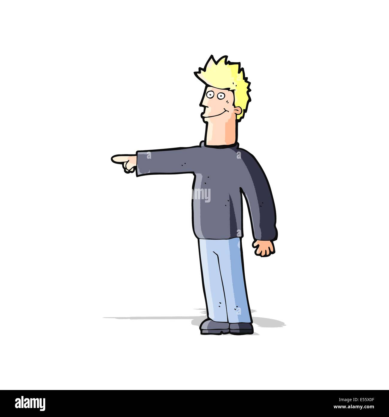 cartoon happy pointing man Stock Vector Image & Art - Alamy