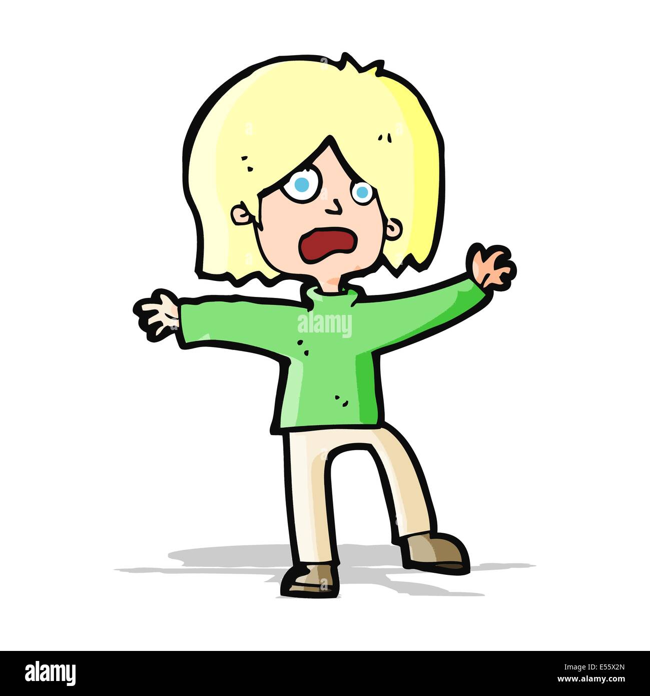 cartoon scared person Stock Vector Image & Art - Alamy