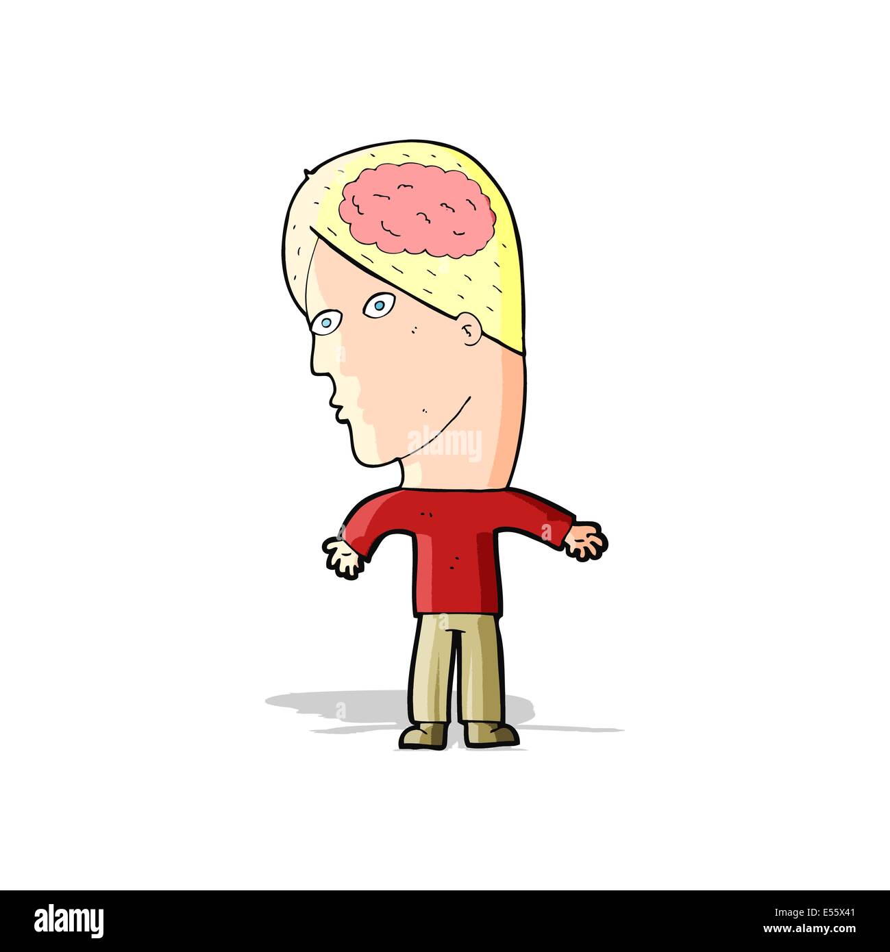 cartoon man with brain symbol Stock Vector Image & Art - Alamy