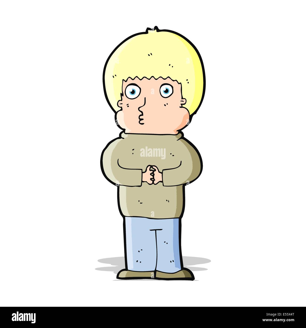 cartoon shy boy Stock Vector Image & Art - Alamy