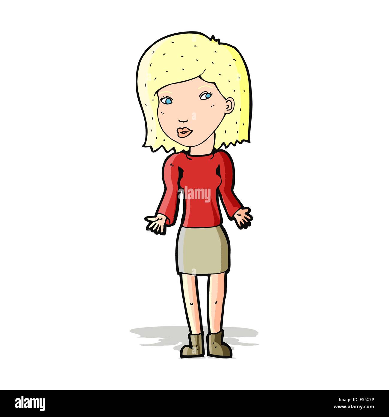 cartoon woman shrugging shoulders Stock Vector Image & Art - Alamy