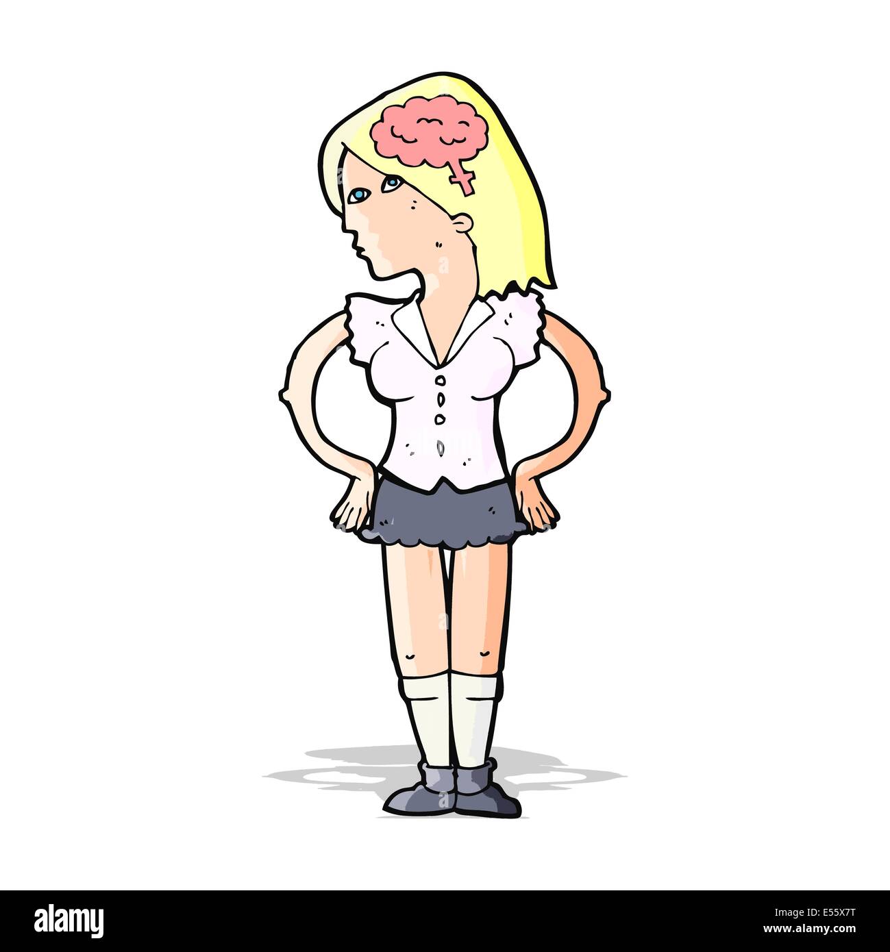 cartoon intelligent woman Stock Vector Image & Art - Alamy