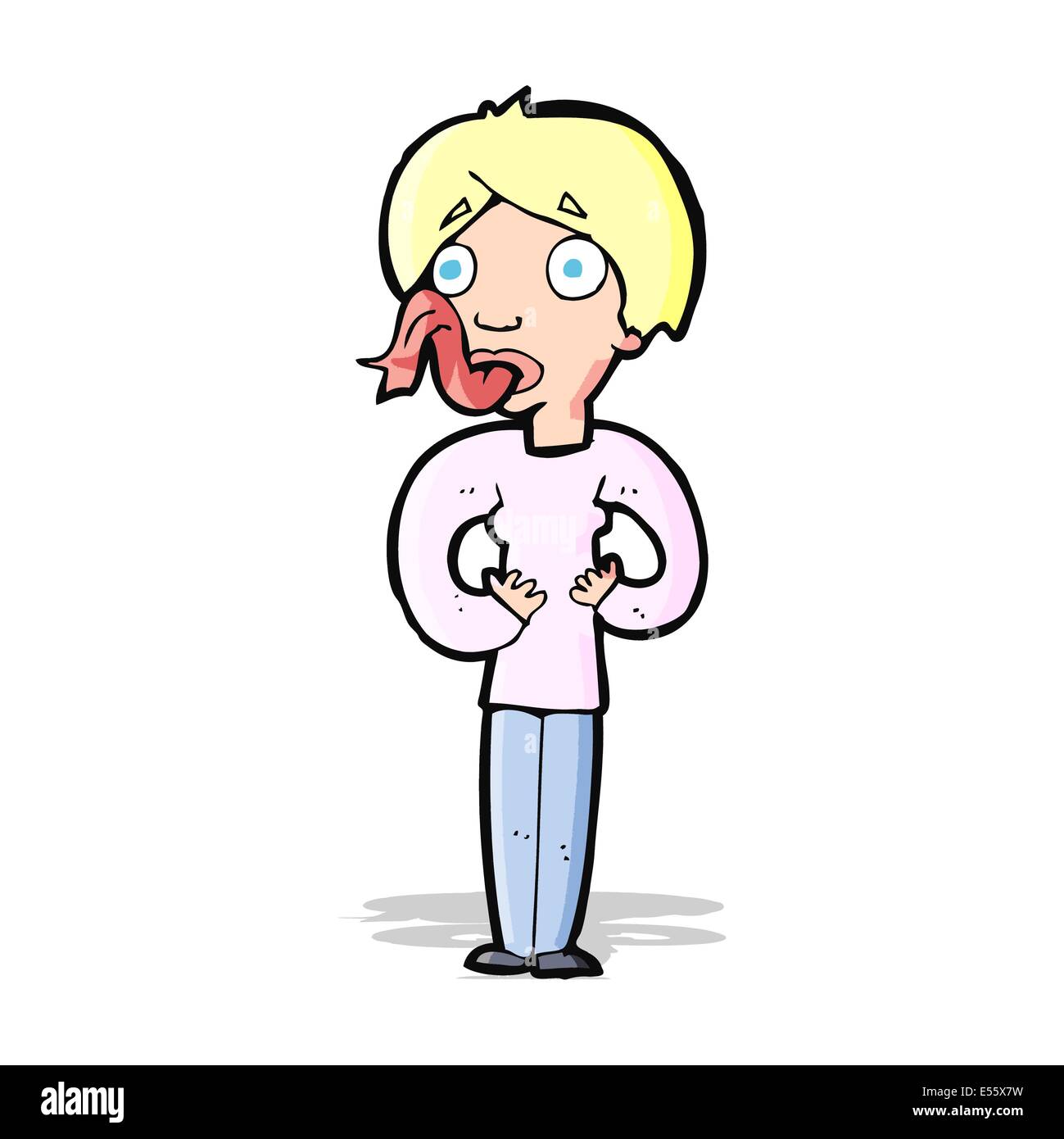Girl sticking tongue out cartoon hi-res stock photography and images ...
