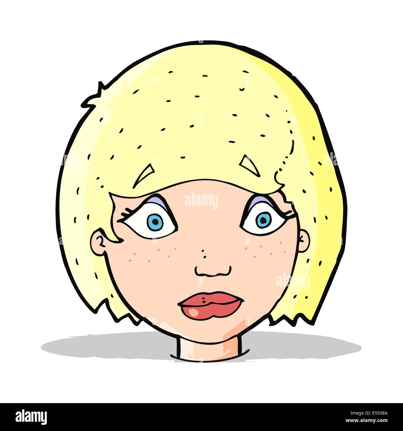 cartoon worried female face Stock Vector Image & Art - Alamy