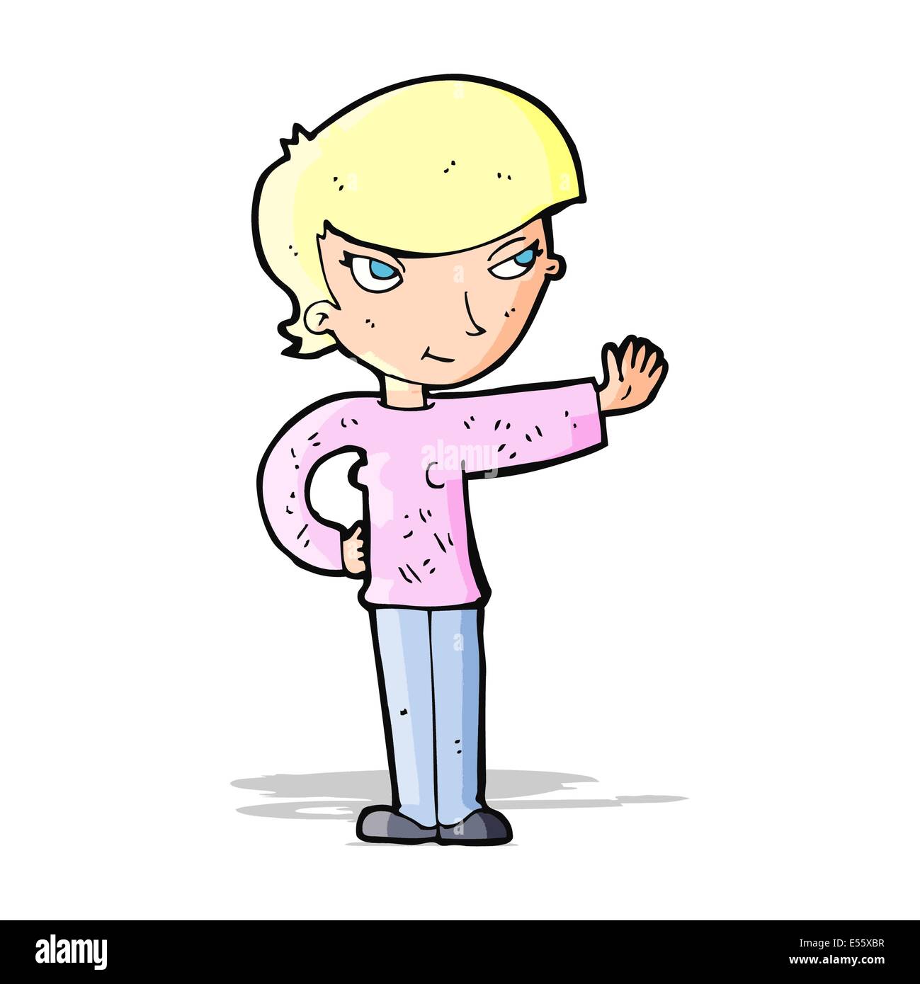 cartoon woman waving Stock Vector Image & Art - Alamy