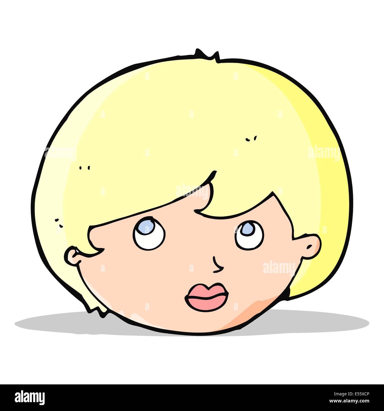 Cartoon girl looking upwards Stock Vector Images - Alamy