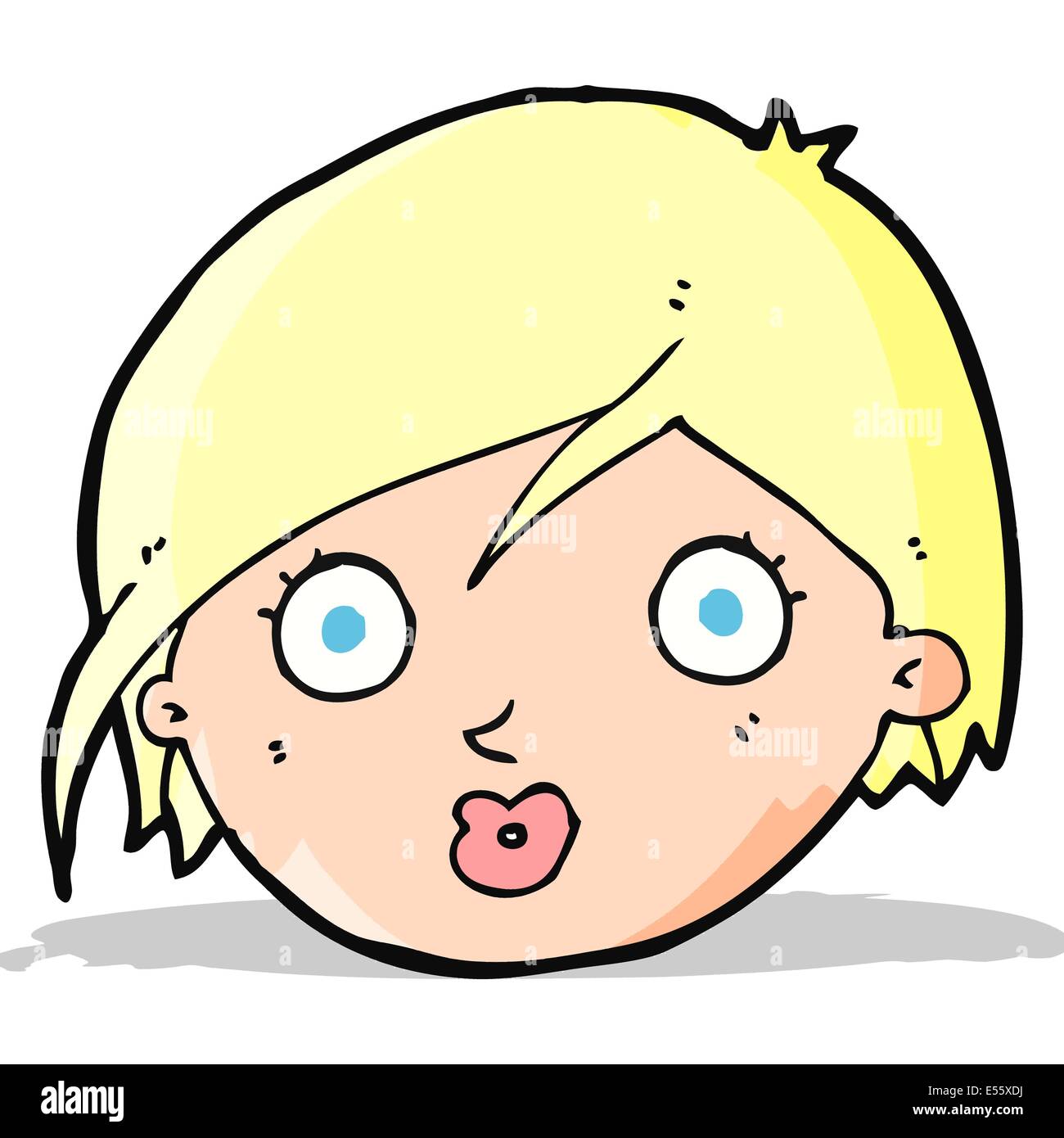 cartoon surprised female face Stock Vector Image & Art - Alamy