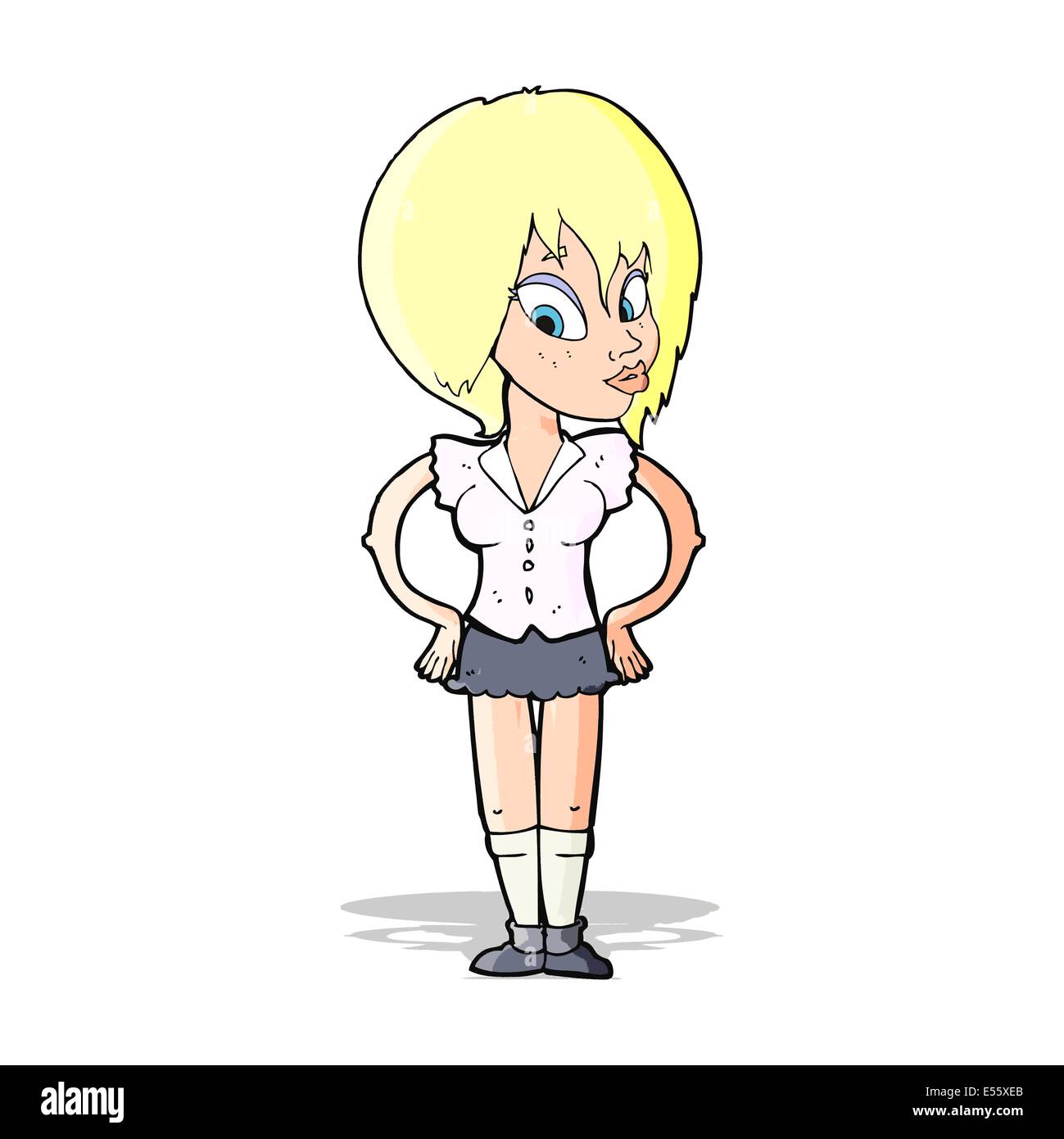 cartoon woman with hands on hips Stock Vector Image & Art - Alamy