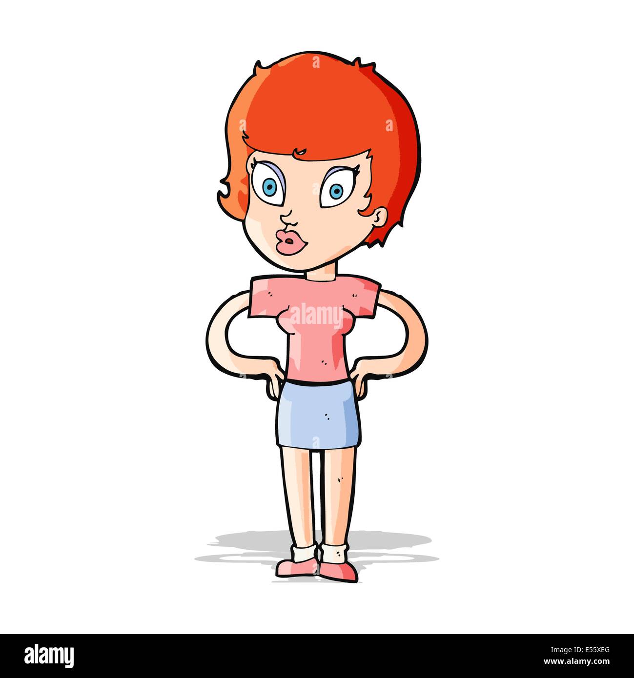 cartoon woman with hands on hips Stock Vector Image & Art - Alamy