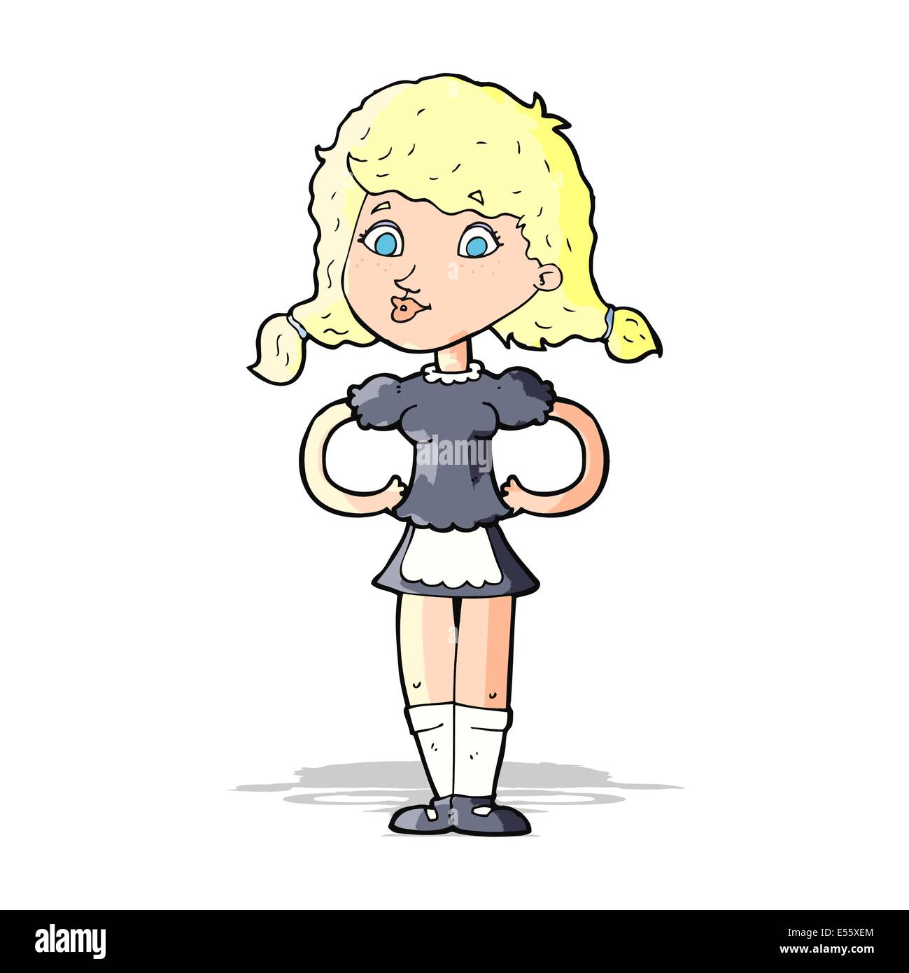 cartoon happy waitress woman Stock Vector Image & Art - Alamy