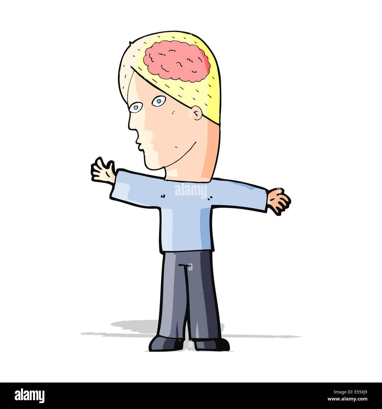 cartoon man with brain Stock Vector Image & Art - Alamy