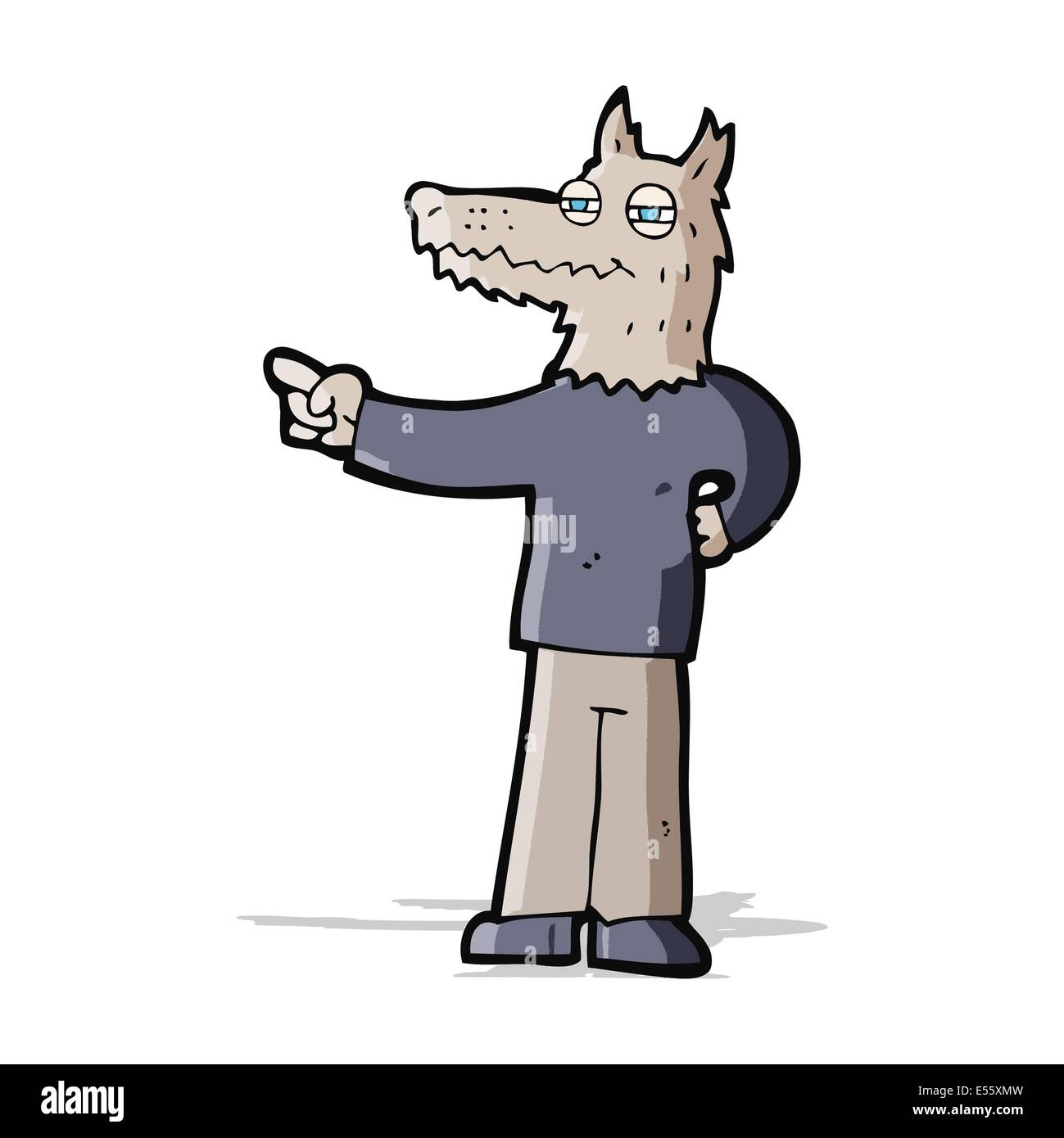 cartoon pointing wolf man Stock Vector Image & Art - Alamy