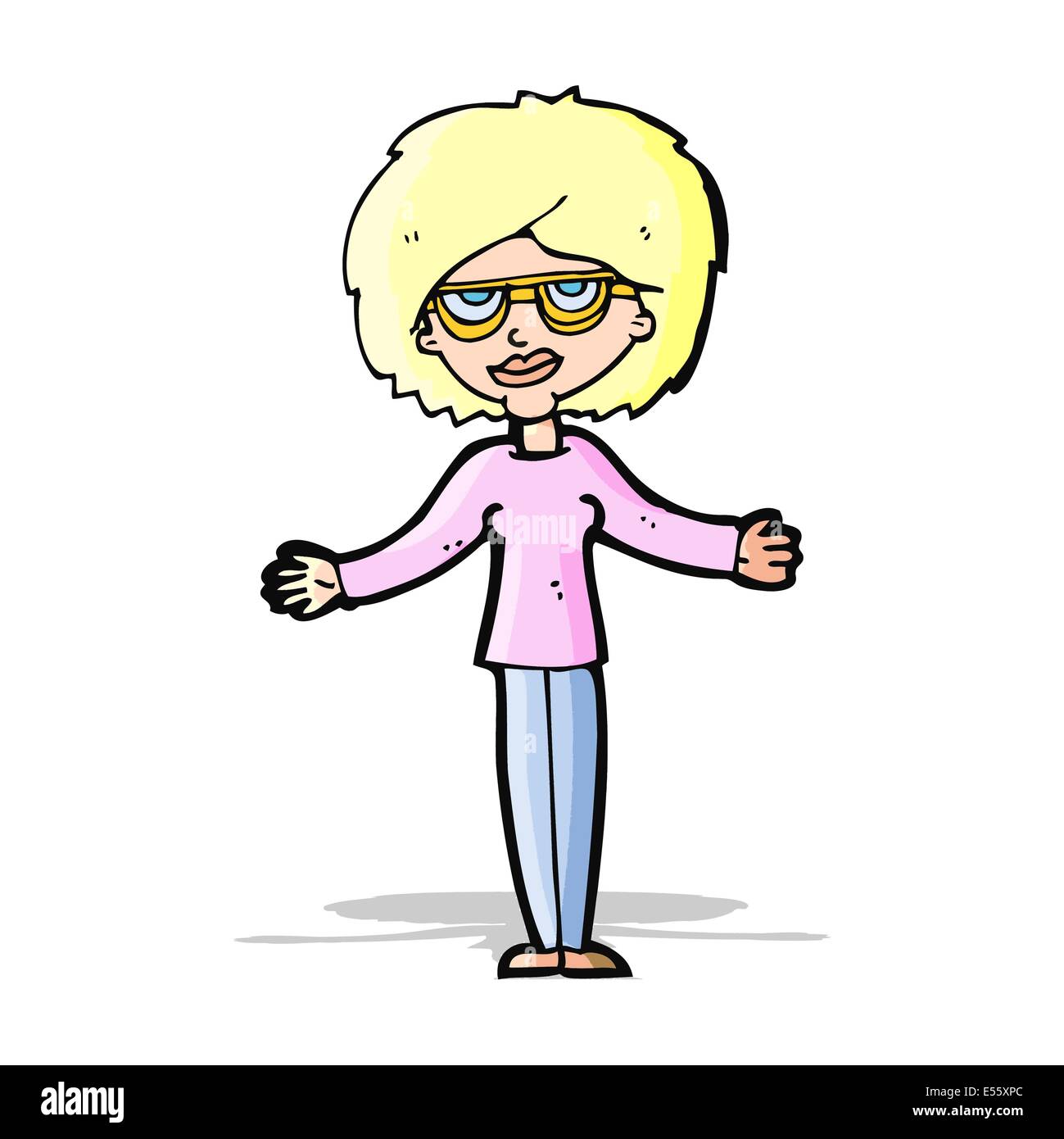 cartoon woman wearing spectacles Stock Vector Image & Art - Alamy