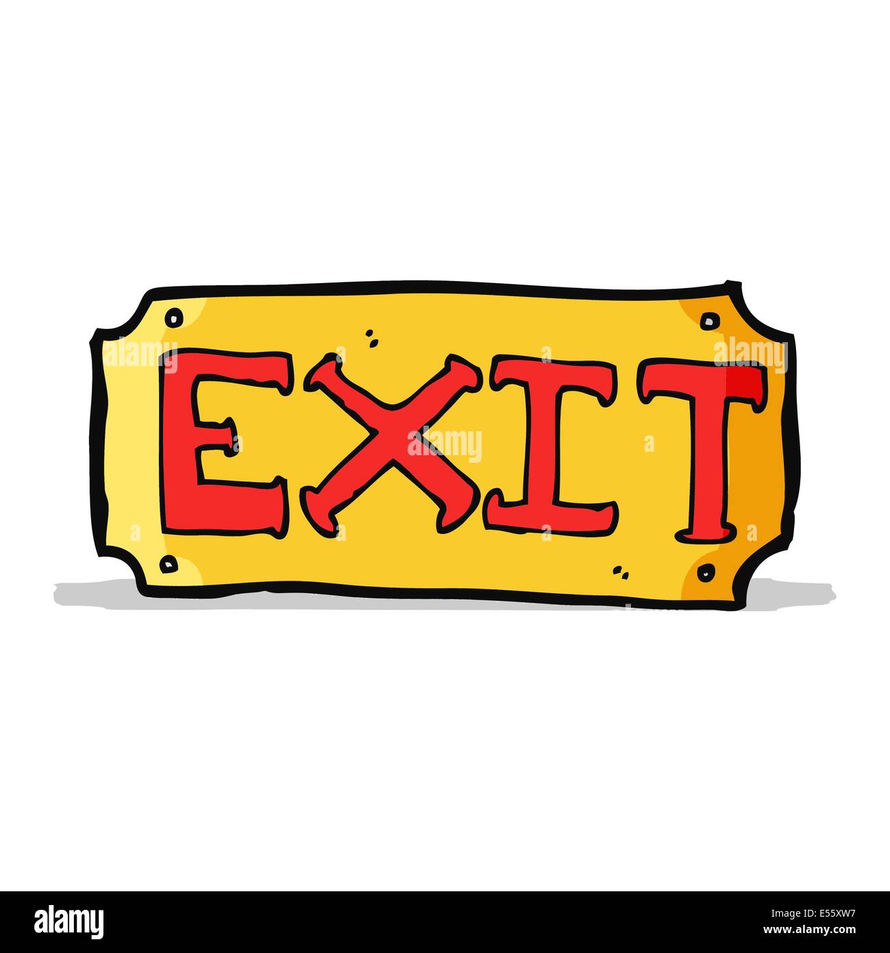 cartoon exit sign Stock Vector Image & Art - Alamy
