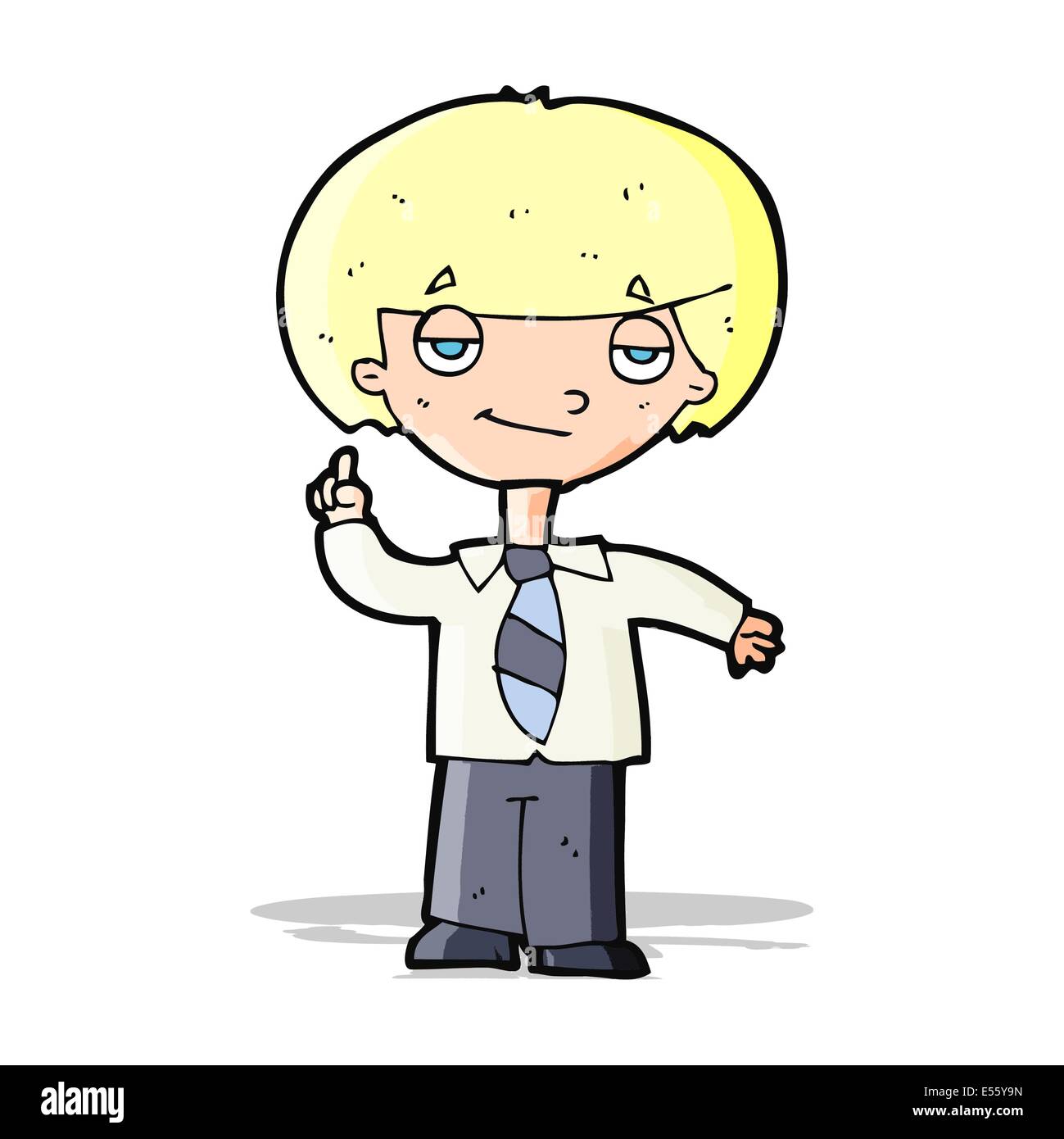 cartoon school boy answering question Stock Vector Image & Art - Alamy