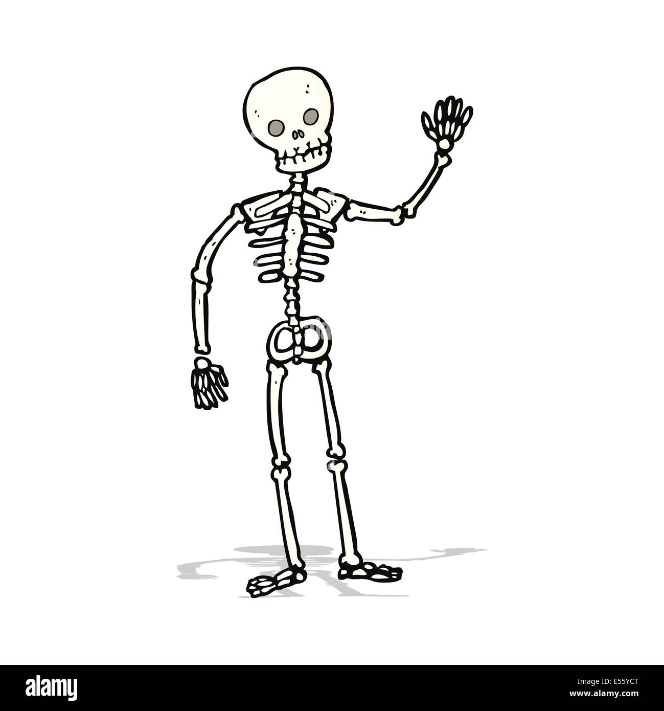 Drawing cute cartoon waving skeleton hi-res stock photography and ...