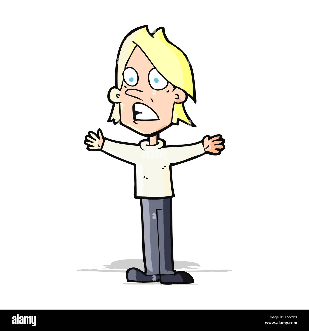 cartoon frightened man Stock Vector Image & Art - Alamy