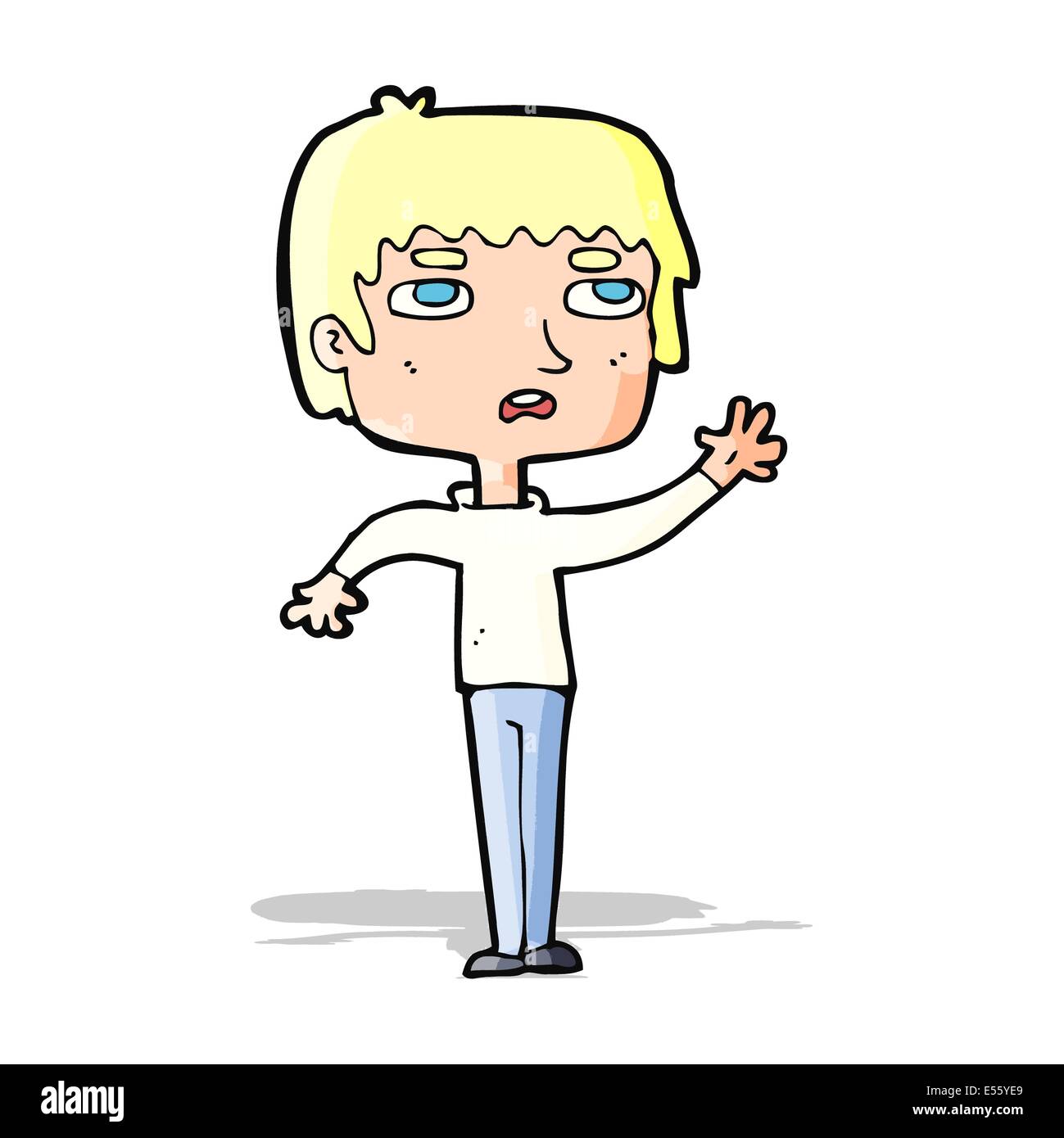 cartoon unhappy boy waving Stock Vector Image & Art - Alamy