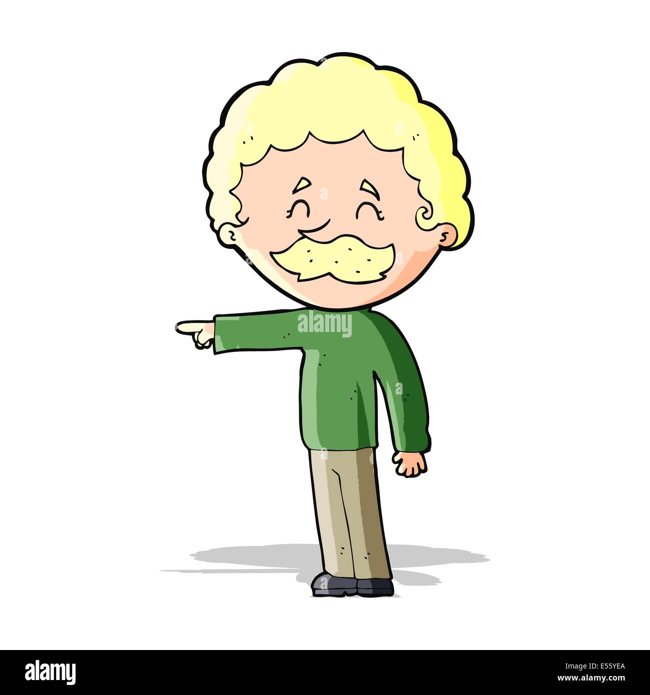 cartoon man with mustache pointing Stock Vector Image & Art - Alamy