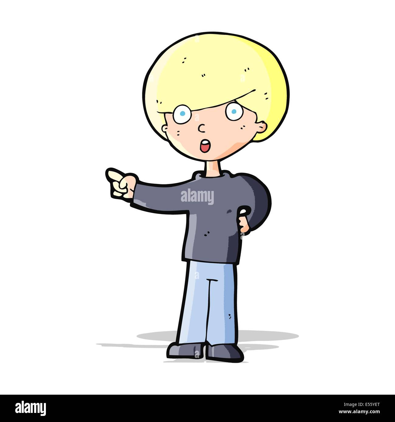 cartoon pointing boy Stock Vector Image & Art - Alamy