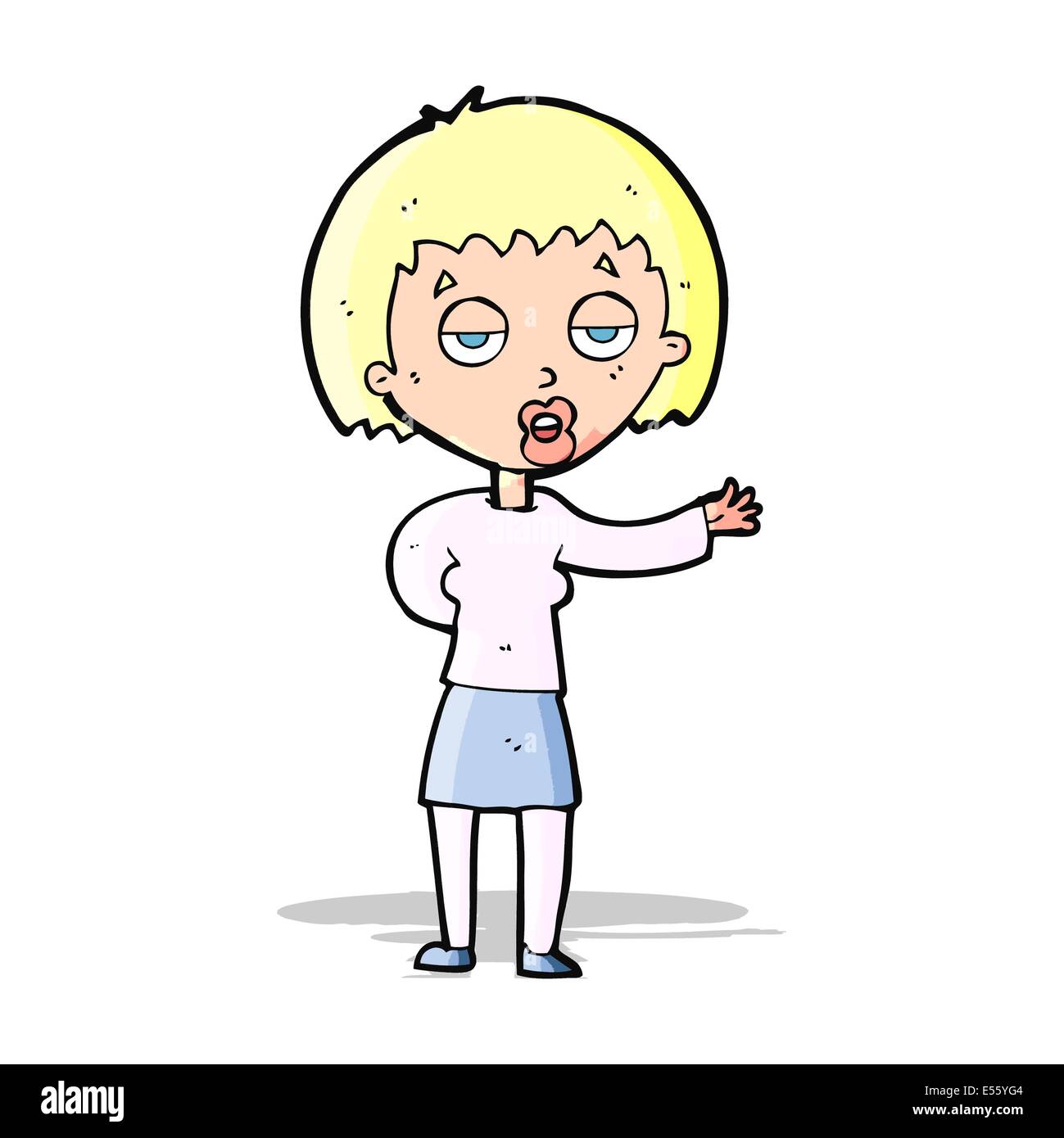 cartoon bored woman Stock Vector Image & Art - Alamy